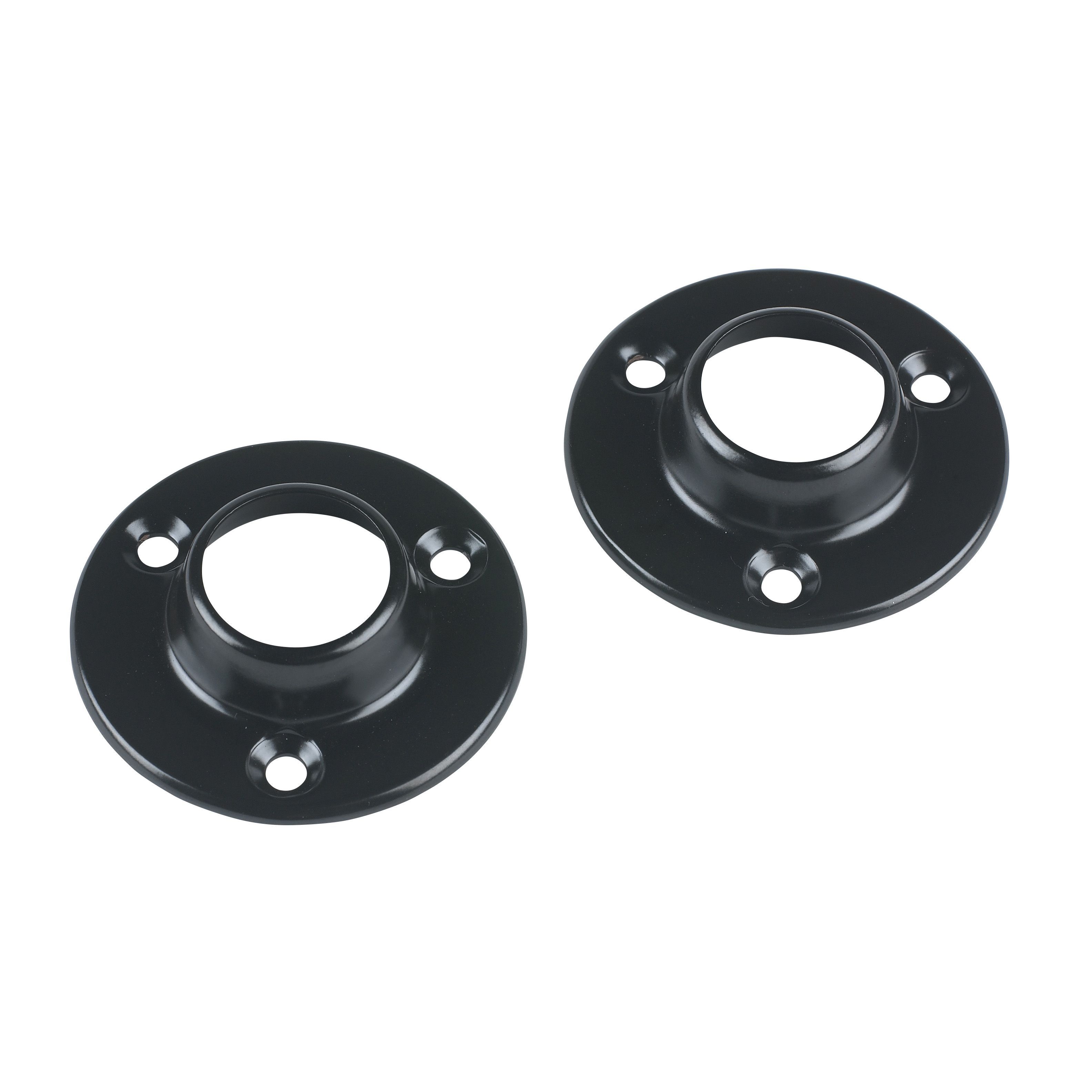 Colorail Black Steel Rail centre socket (Dia)19mm, Pack of 2 | DIY at B&Q