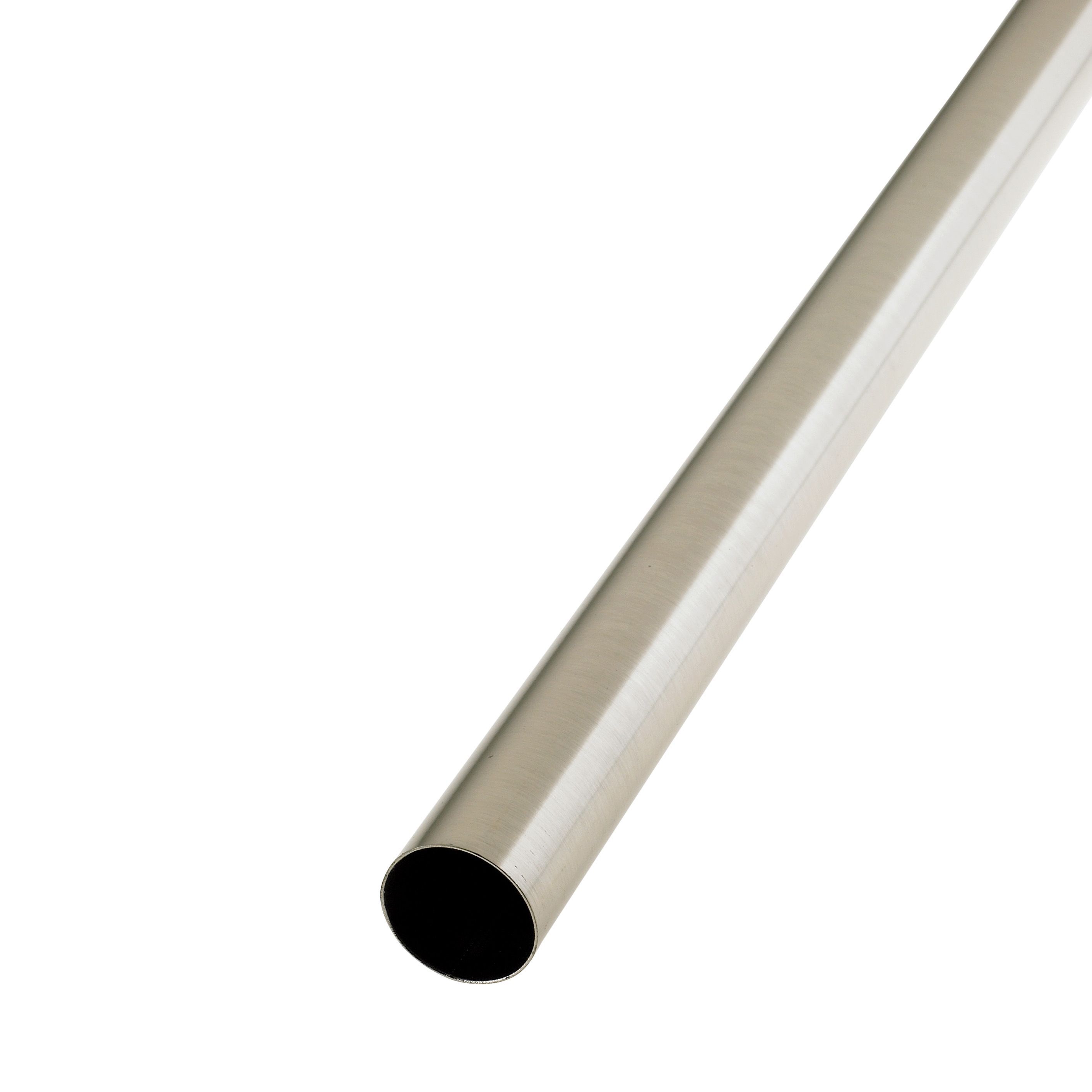 Colorail Brushed Steel Round Tube, (L)2.44m (Dia)32mm | DIY at B&Q