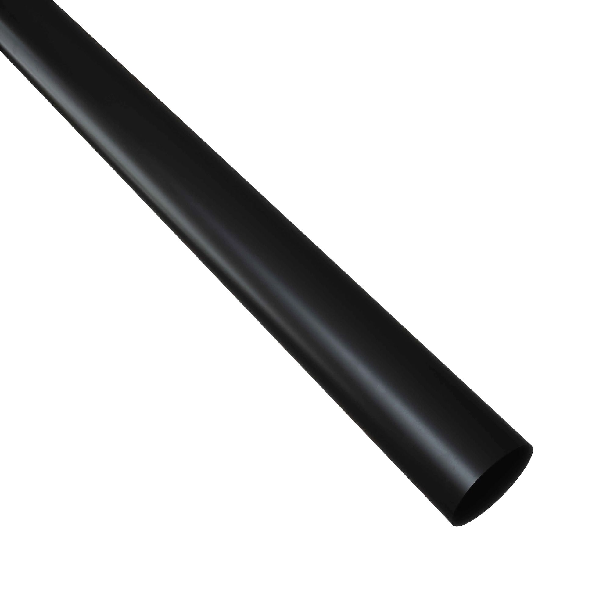 Colorail Matt Black Steel Round Wardrobe rail, (L)2.44m (Dia)25mm (T)0.5mm