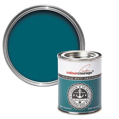 Buy colourcourage Deep atlantic Matt Emulsion paint, 125ml Tester pot ...