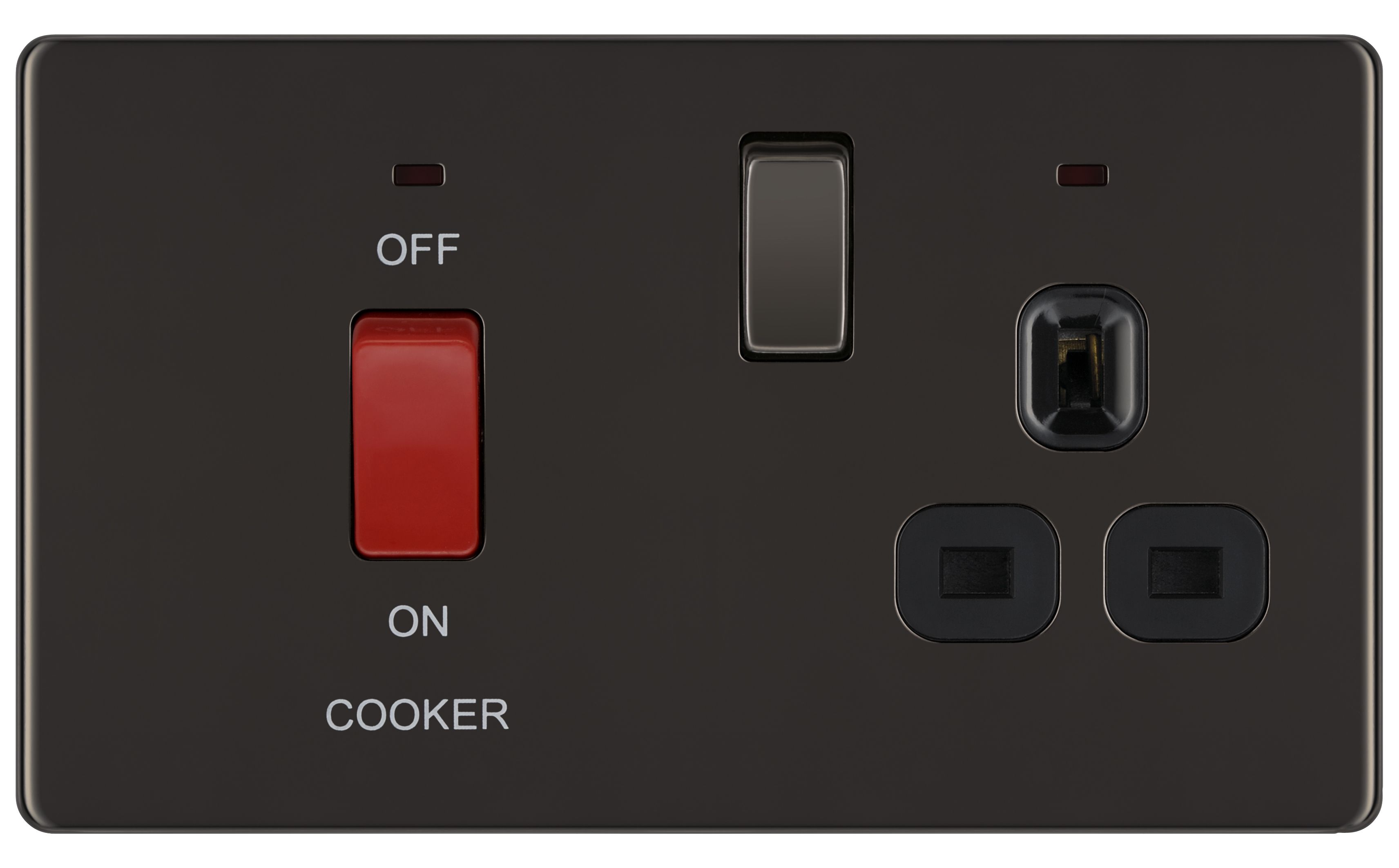 Colours 13A Black Nickel effect Cooker Switch | DIY at B&Q