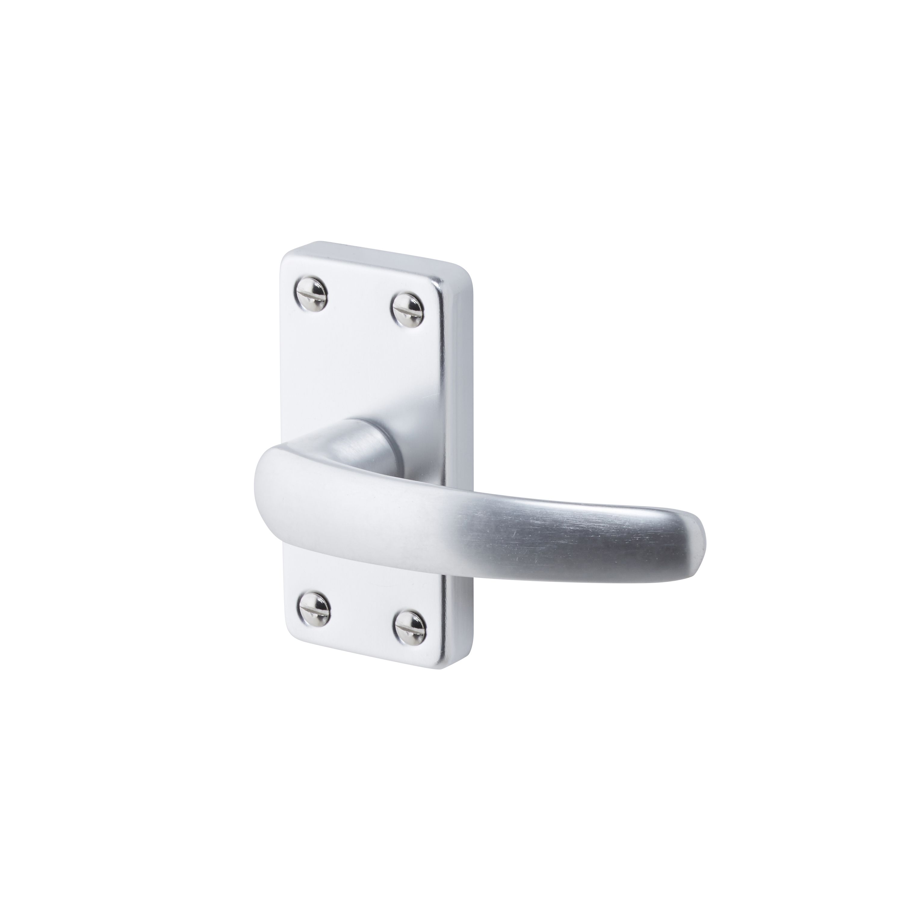 Colours Abla Silver effect Aluminium Straight Latch Door handle (L ...