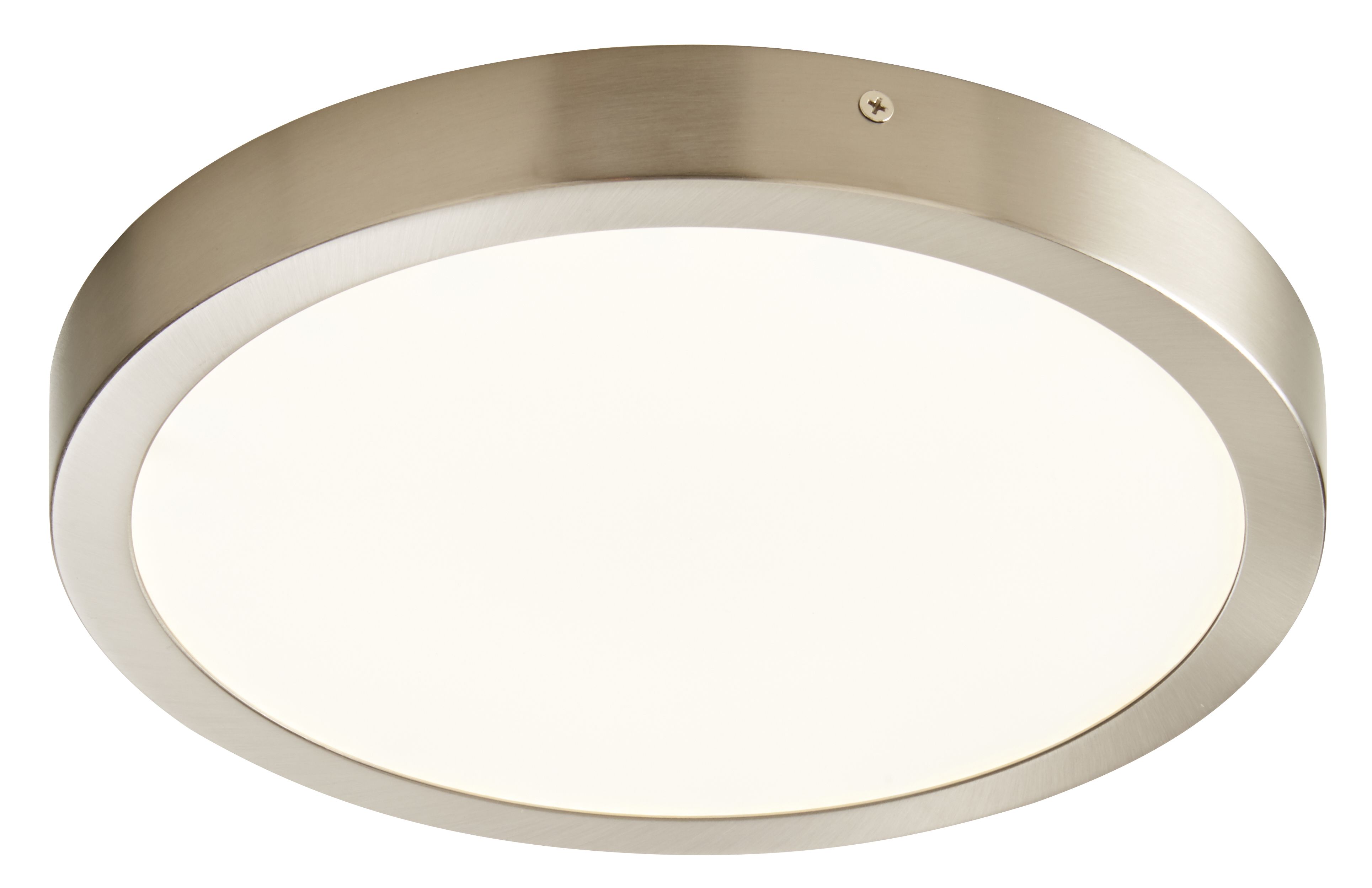 Colours Aius Brushed Metal & plastic Chrome effect LED Ceiling light ...
