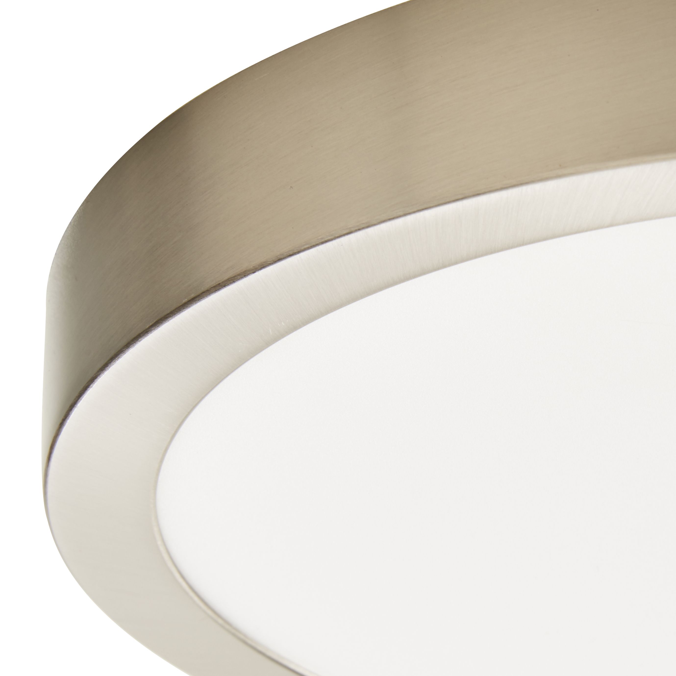 Colours Aius Brushed Metal & plastic Chrome effect LED Ceiling light ...