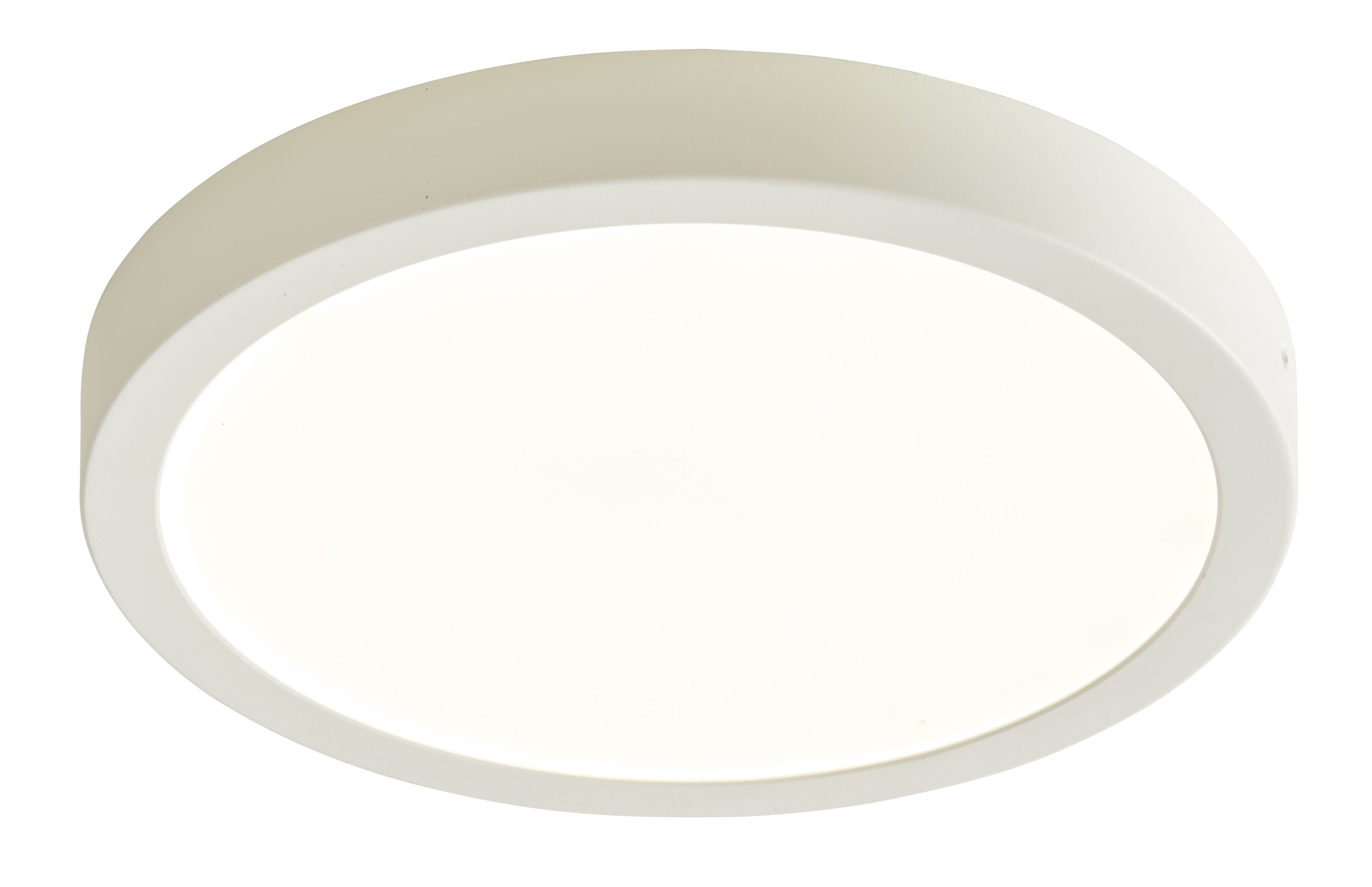 Colours Aius Brushed Metal & plastic White LED Ceiling light (Dia)21.5cm
