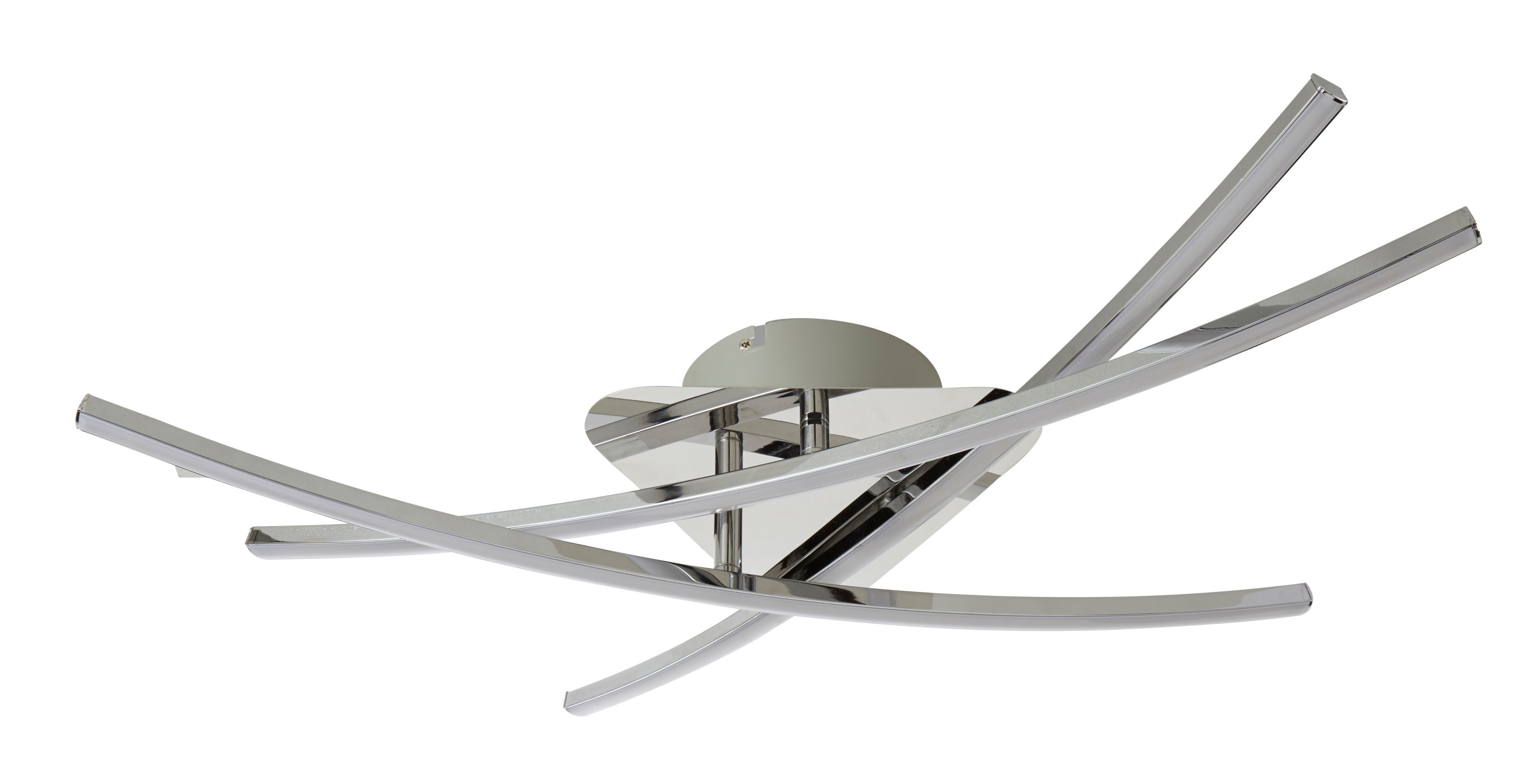 Colours Alani Brushed Metal & plastic Chrome effect 3 Lamp LED Ceiling ...