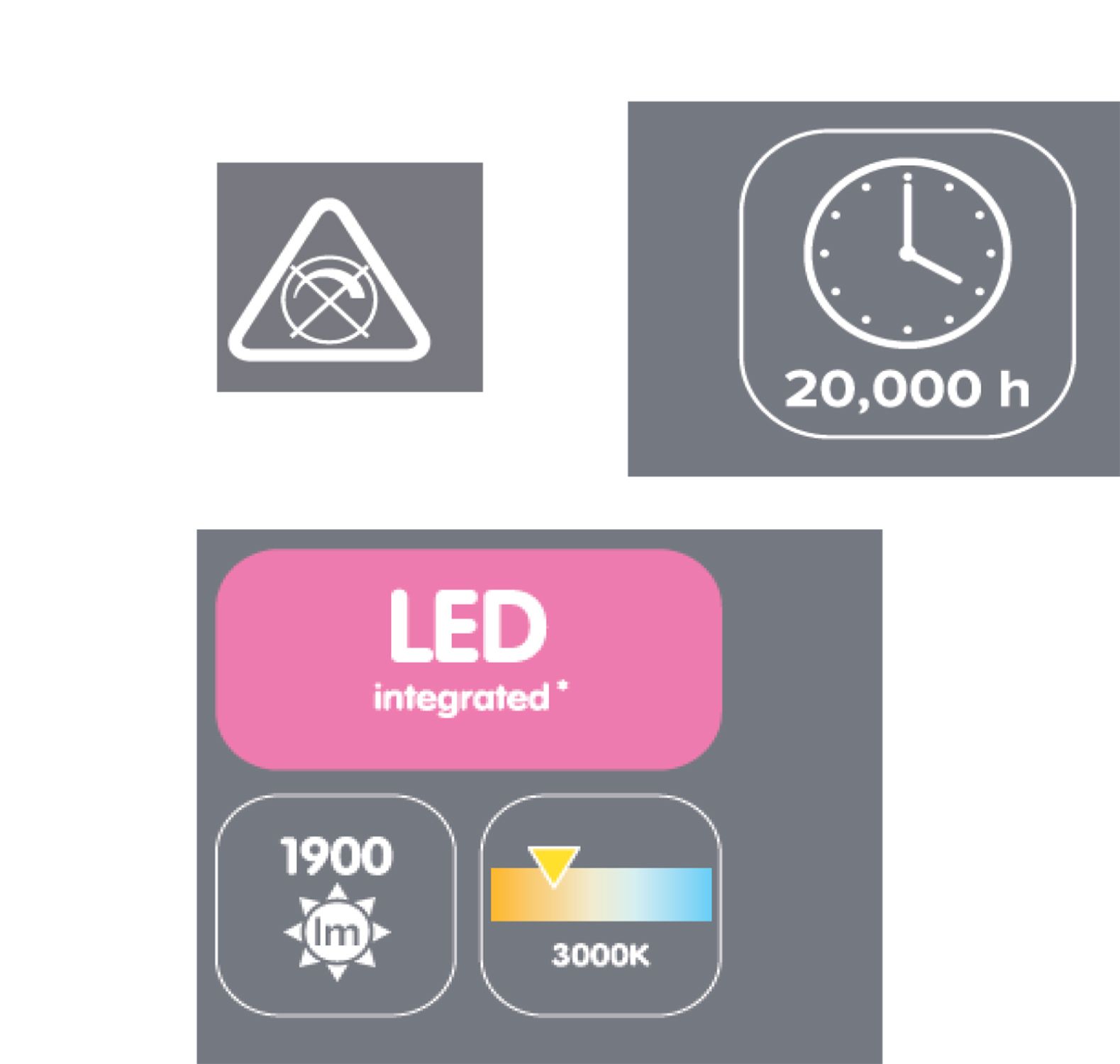 Colours Alani Brushed Metal & plastic Chrome effect 3 Lamp LED Ceiling ...