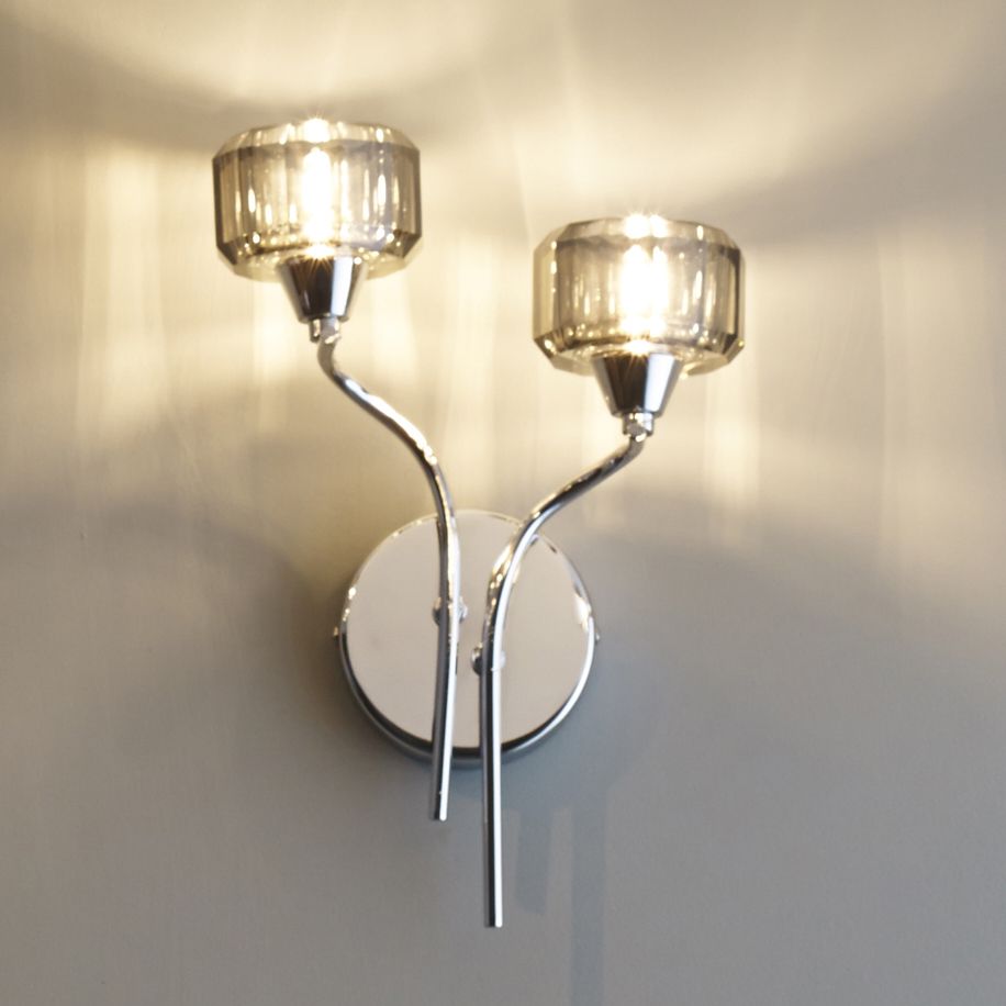 Colours Allyn Chrome effect Double Wall light