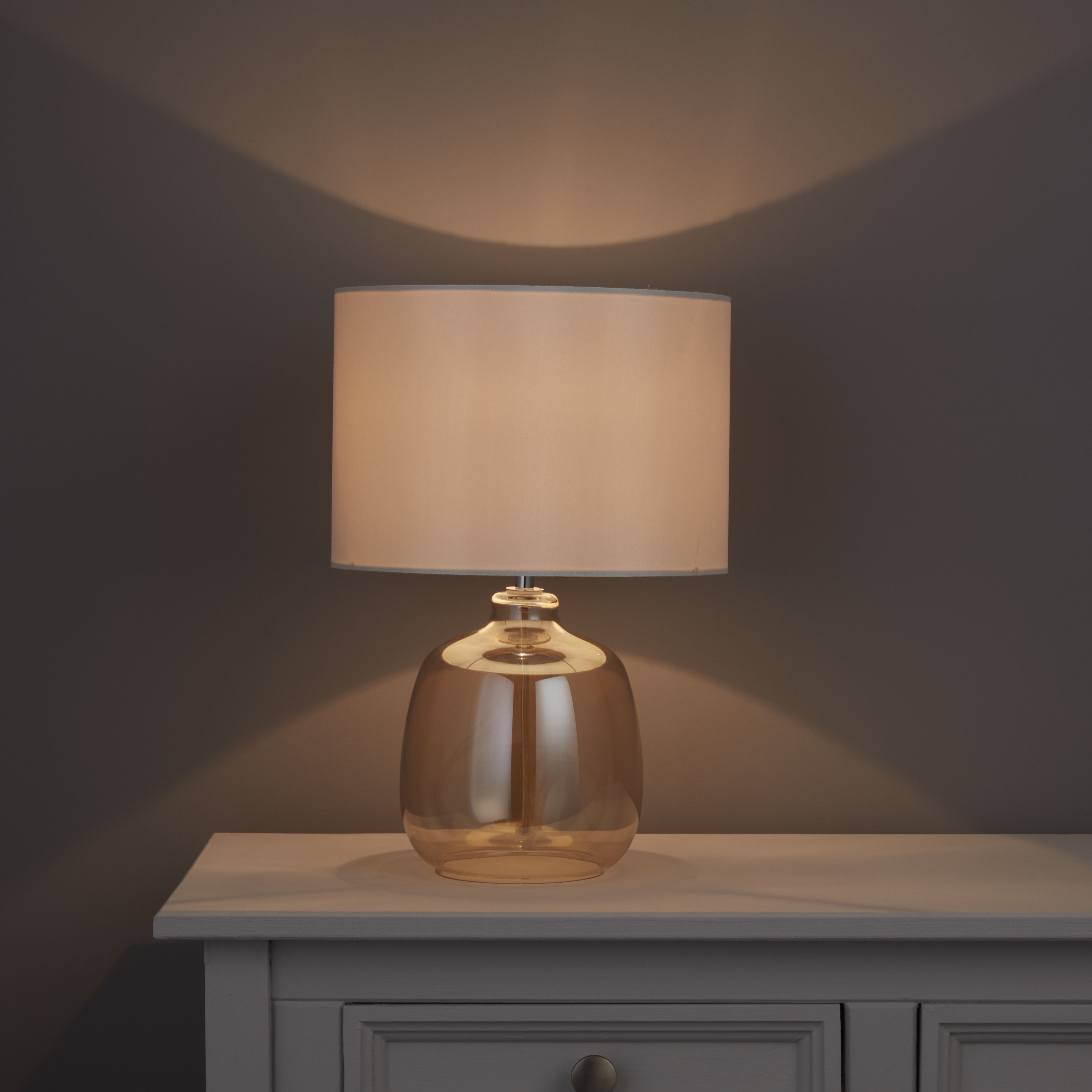 Colours Alphie Matt Champagne LED Table lamp | DIY at B&Q