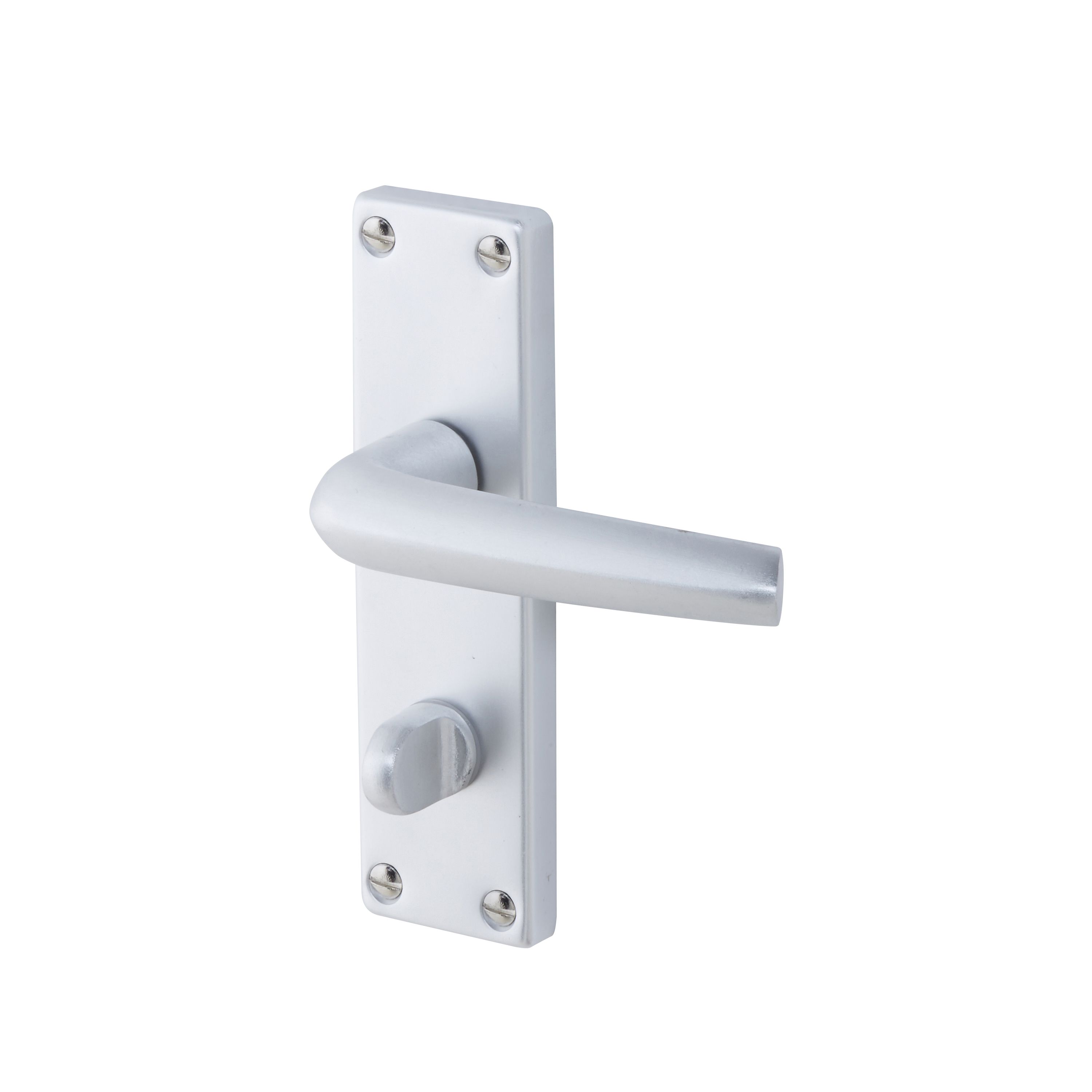 Colours Amga Silver effect Aluminium Straight Latch Door handle (L ...