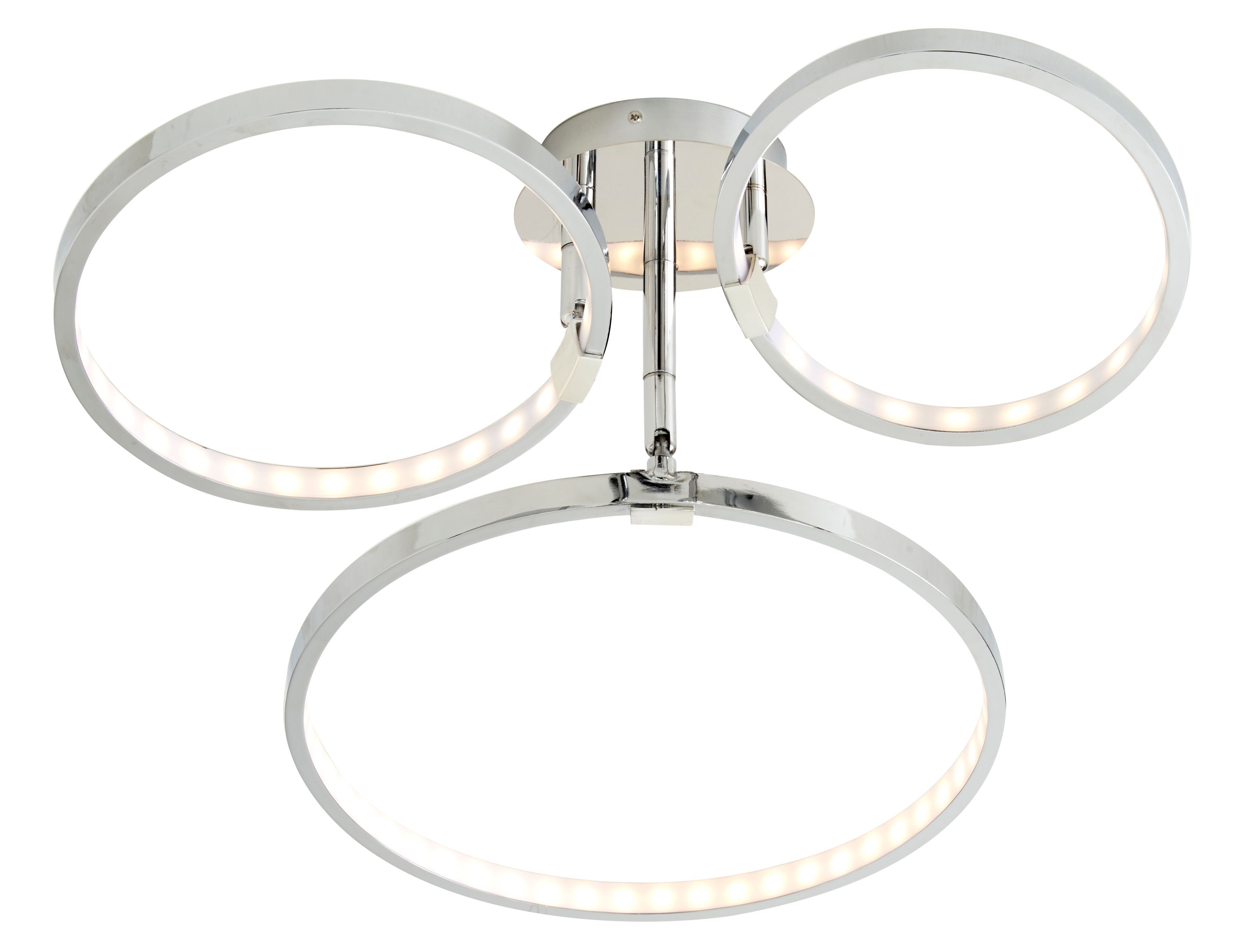 Colours Annellus Metal & plastic Chrome effect 3 Lamp LED Ceiling light