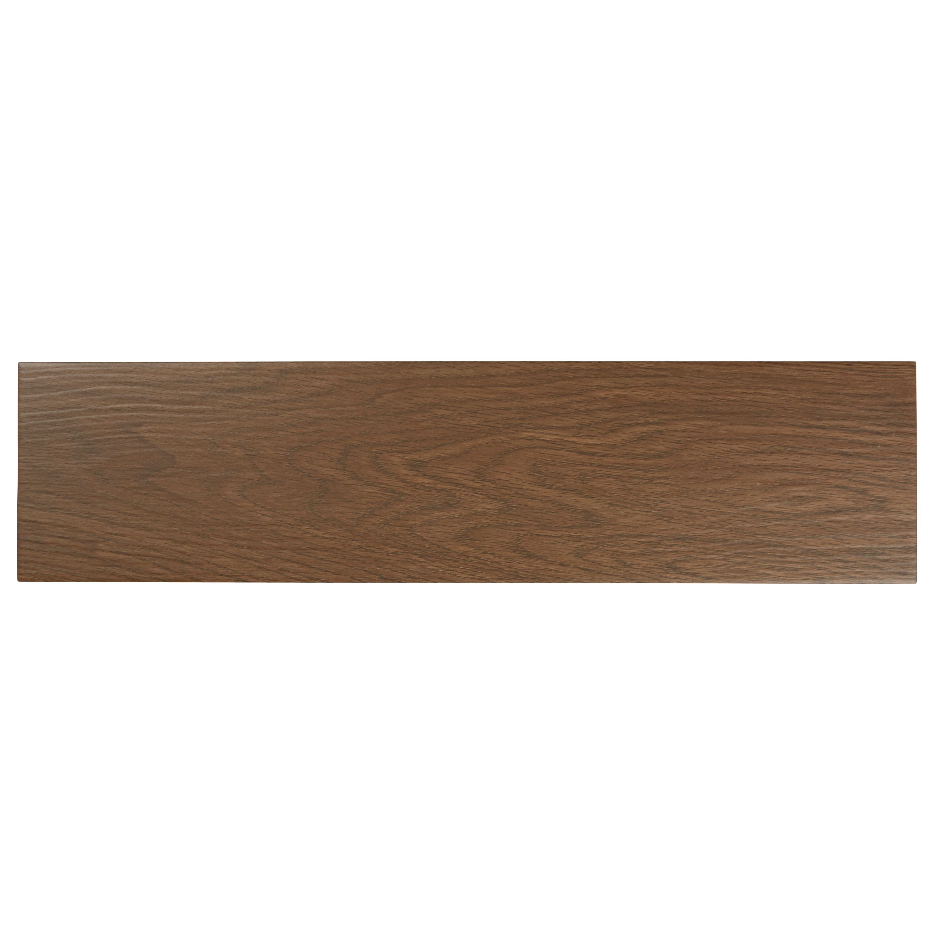 Colours Arrezo Brown Matt Wood effect Porcelain Wall & floor Tile Sample