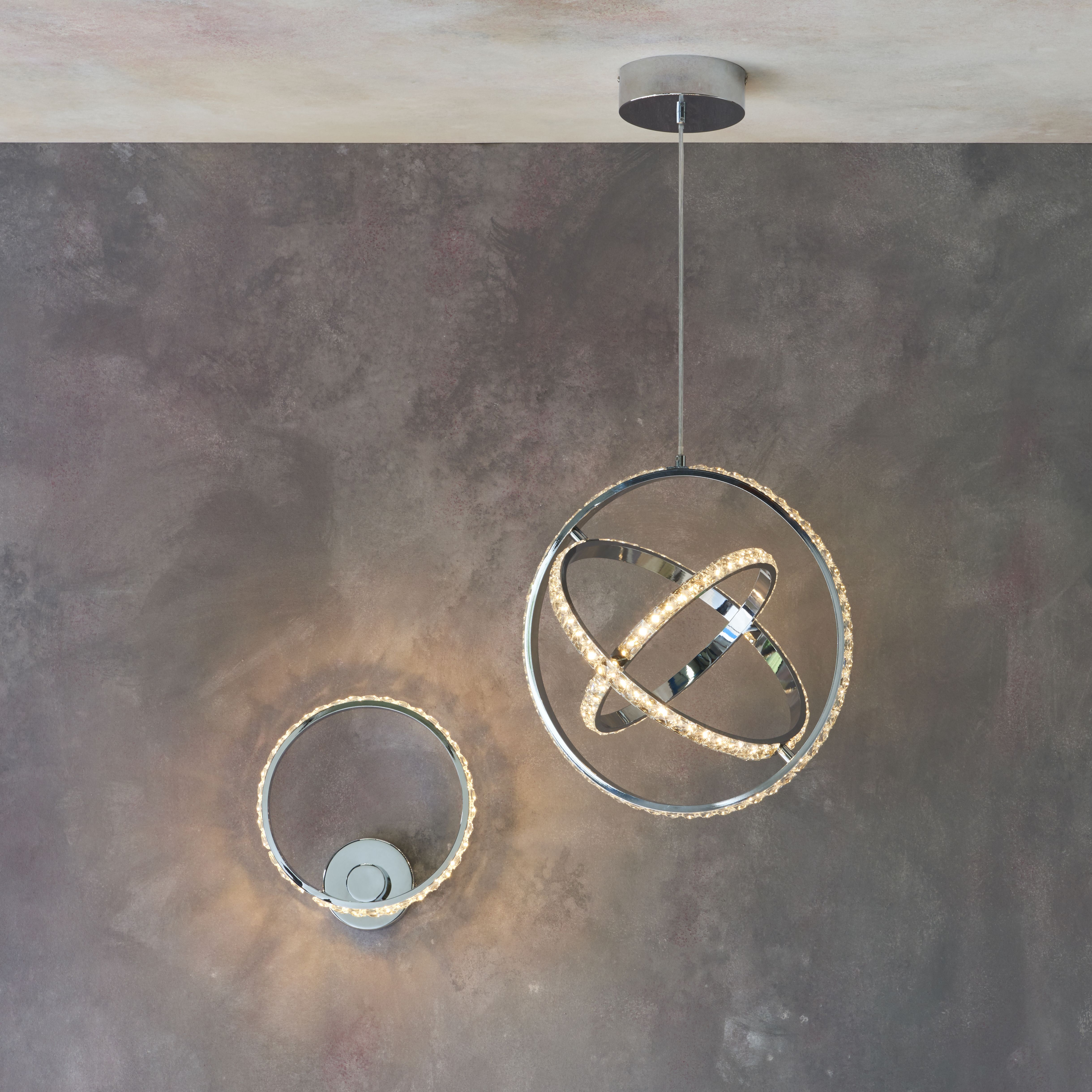 Colours Aura chrome effect LED Wall light