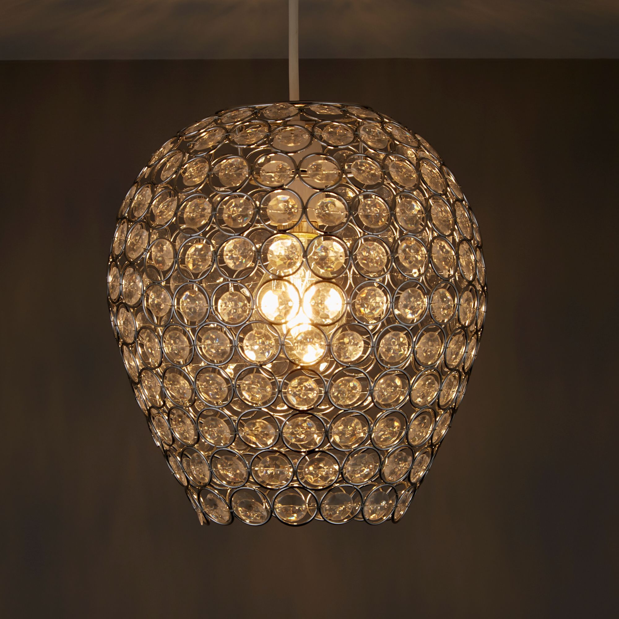 Colours Bartt Clear Crystal effect Beaded Light shade (D)230mm | DIY at B&Q