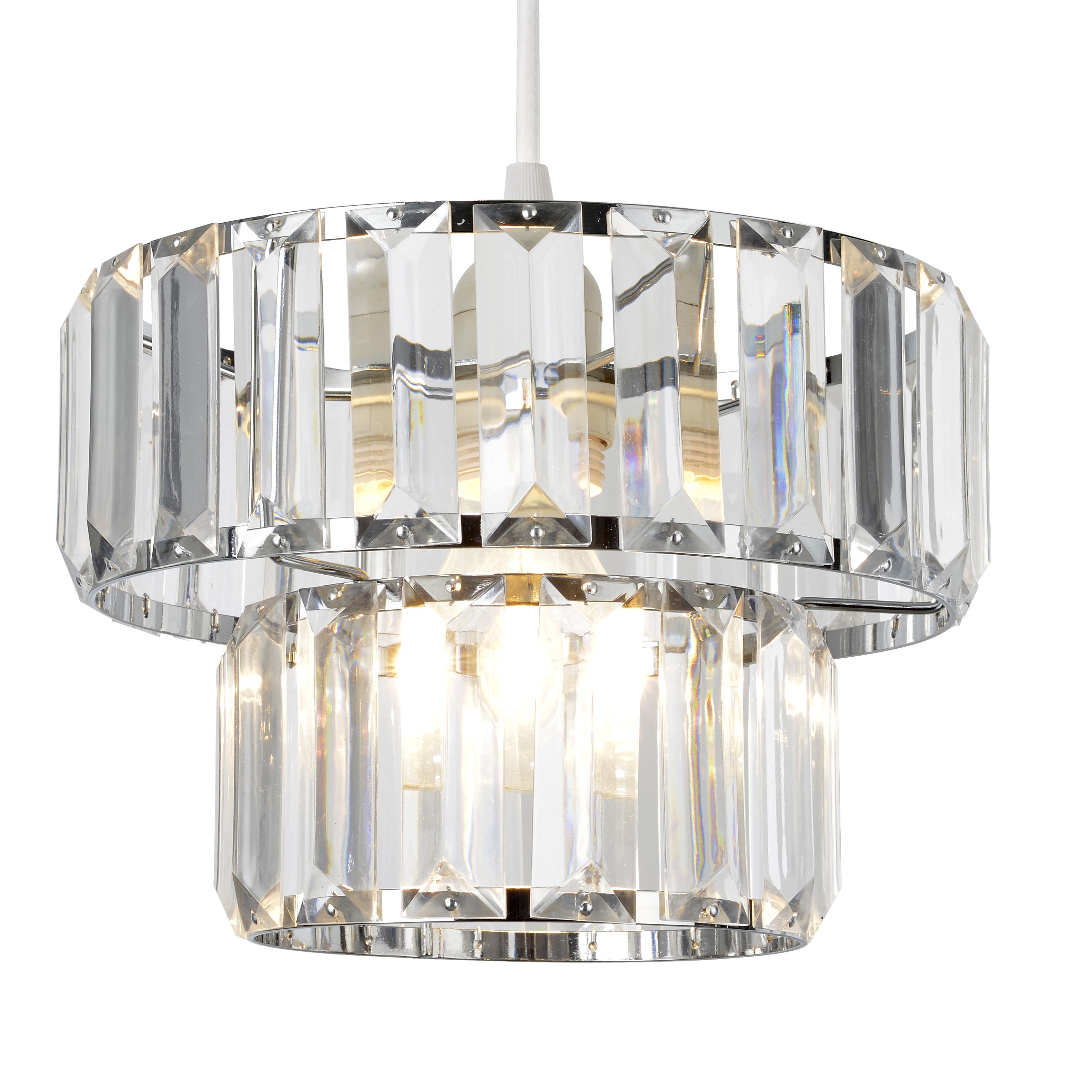 Colours Bayano Clear Crystal effect Faceted Light shade (D)22cm