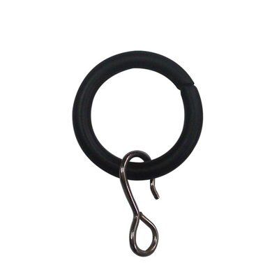 Colours Black Curtain ring (Dia)18mm, Pack of 10