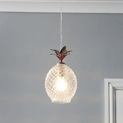 Colours Bora Pineapple Glass & metal Antique brass effect Ceiling light