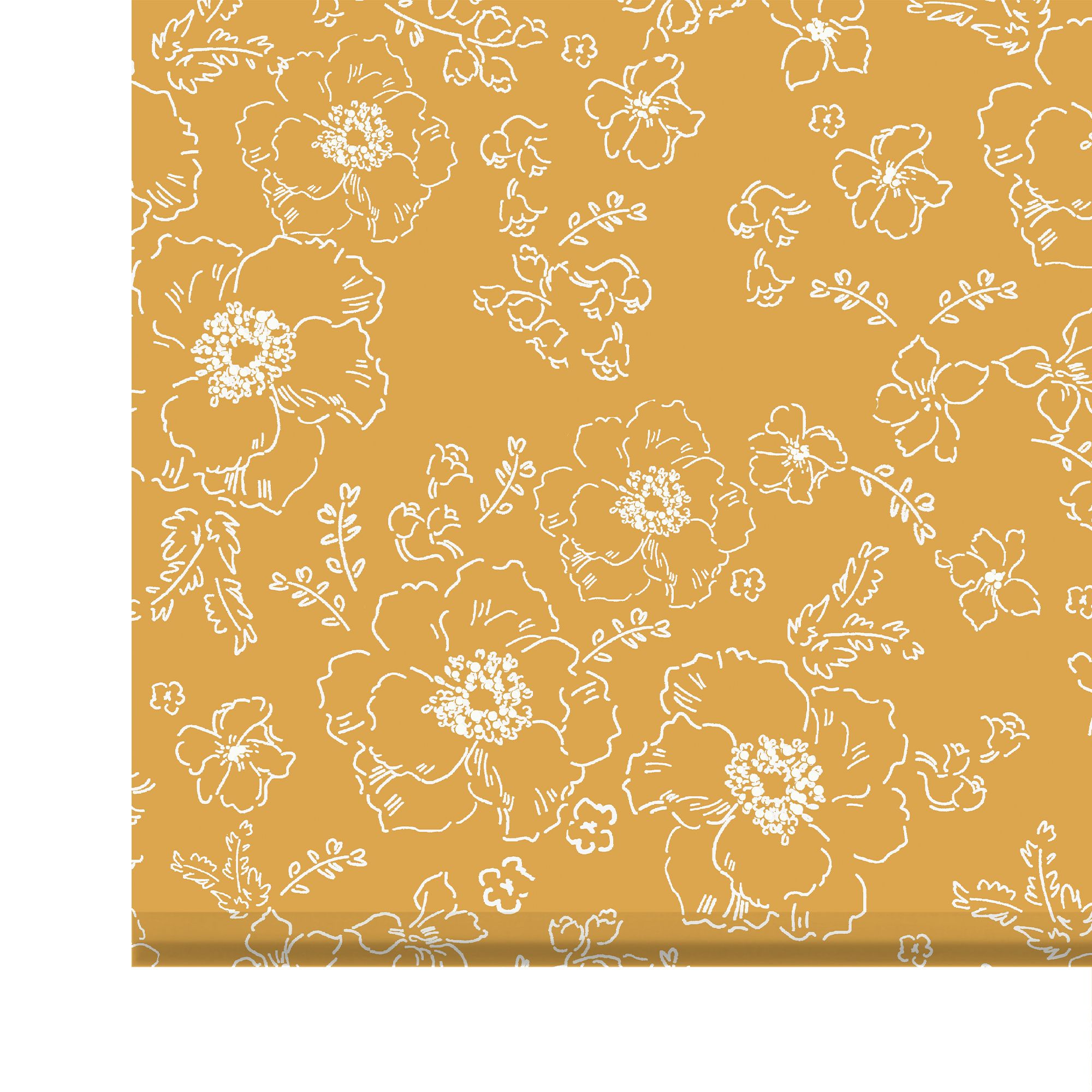Colours Boreas Corded Yellow Floral Blackout Roller Blind (W)120cm (L)180cm