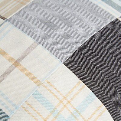 Colours Caddington Patchwork Blue, cream & grey Cushion (L)43cm x (W ...