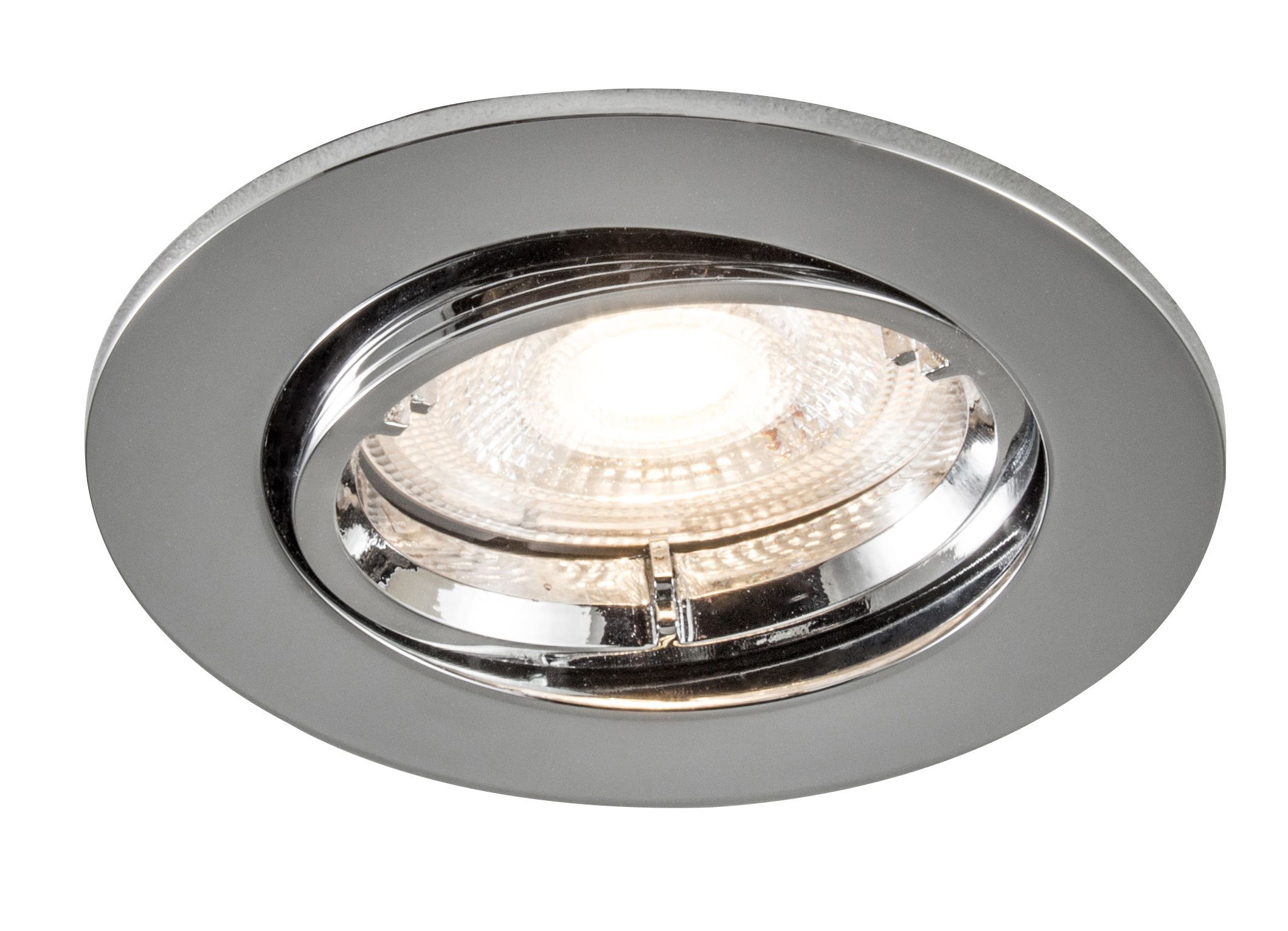 Colours Caius Chrome effect Adjustable LED Warm white Downlight 4.9W IP20