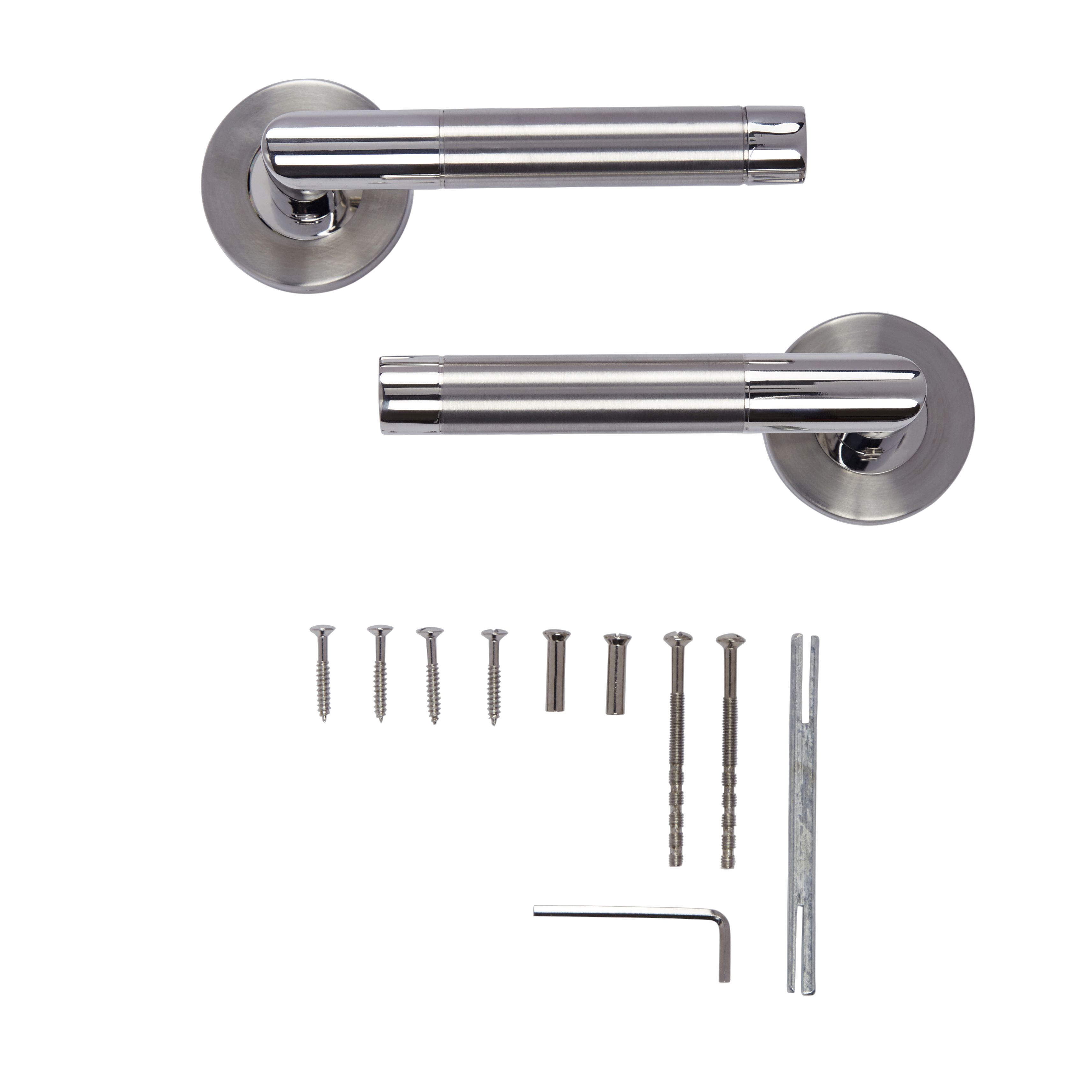 Colours Callac Stainless steel Straight Latch Door handle (L)130mm ...