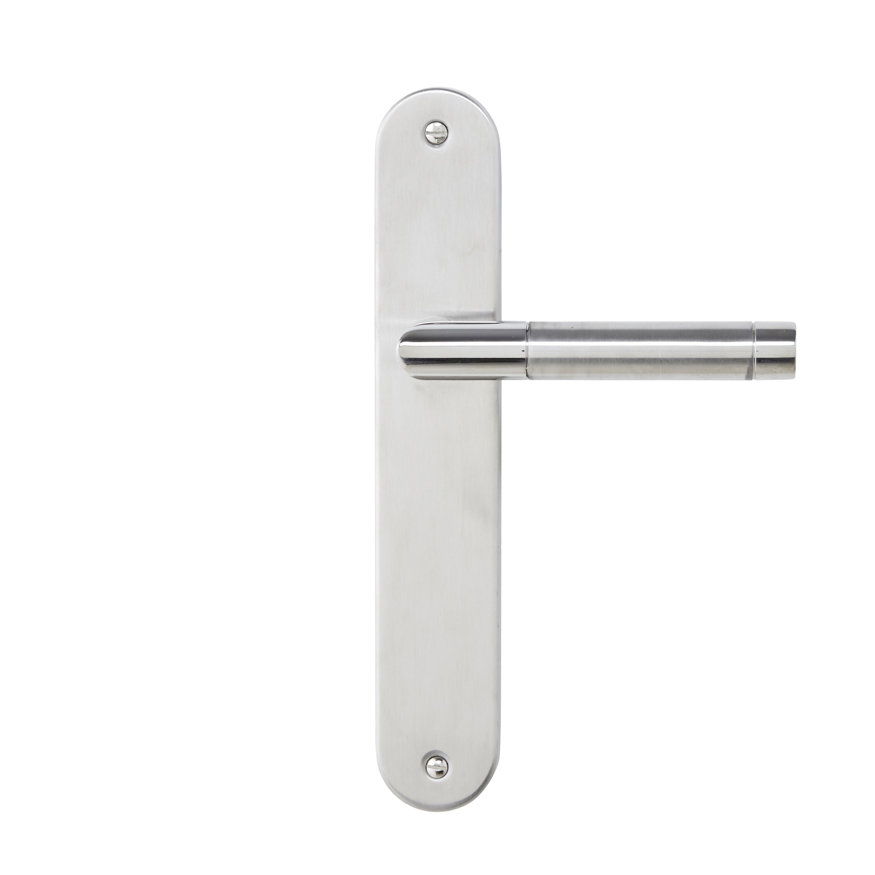 Colours Callac Stainless steel Straight Latch Door handle (L)130mm ...