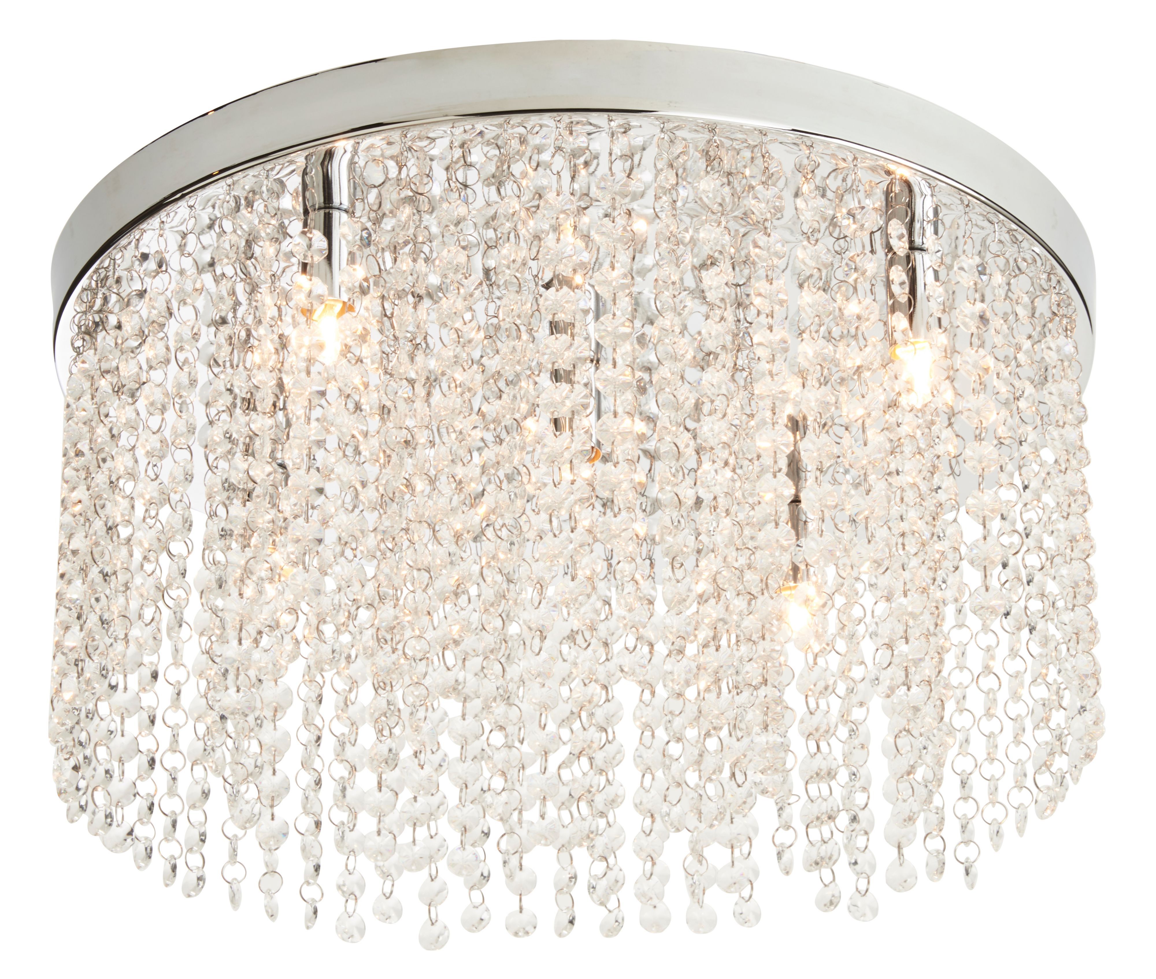 Colours Carna Brushed Glass & metal Chrome effect 5 Lamp Ceiling light