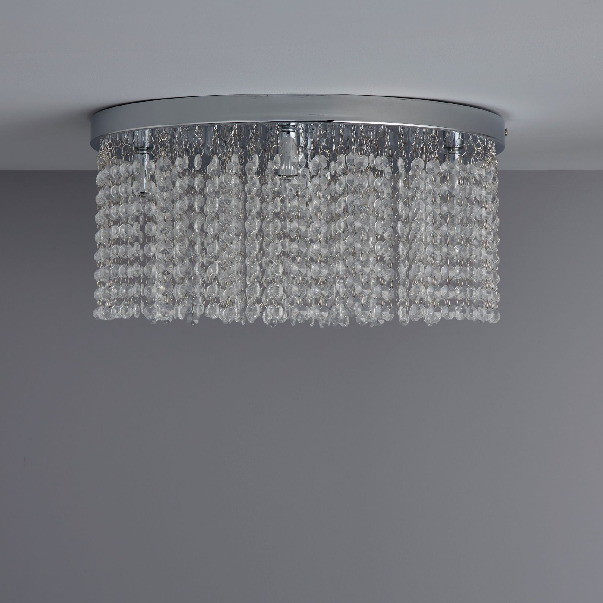 Colours Carna Brushed Glass & metal Chrome effect 5 Lamp Ceiling light