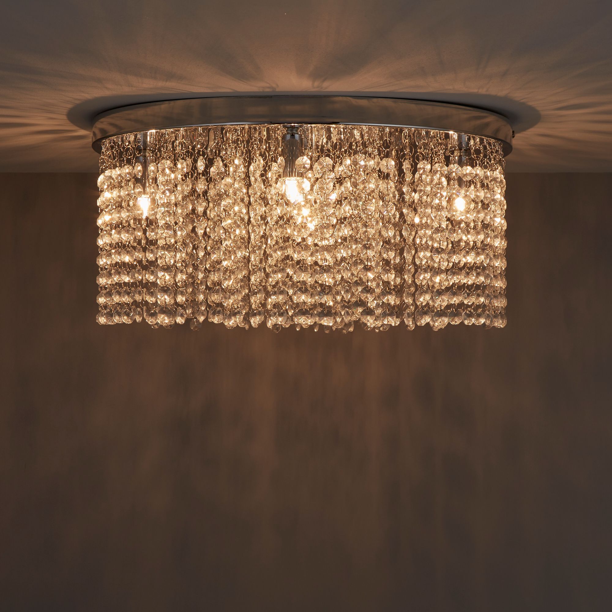 Colours Carna Brushed Glass & metal Chrome effect 5 Lamp Ceiling light