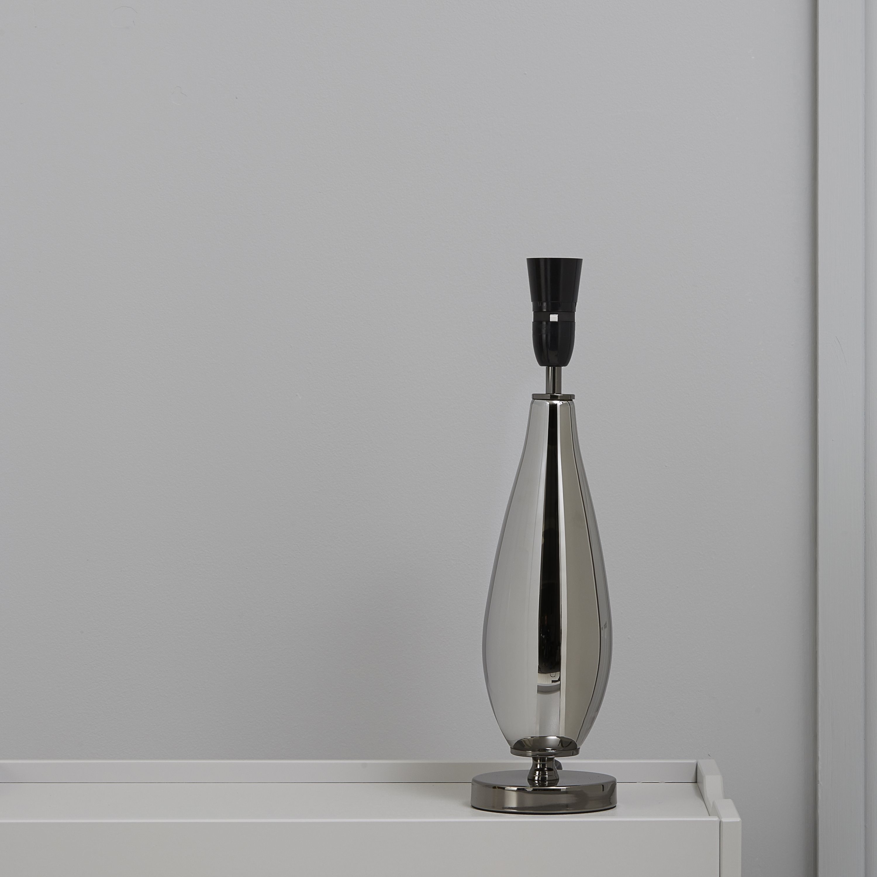 Colours Chalma Teardrop Matt Chrome effect Halogen Table lamp base ...