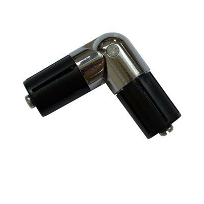 Colours Chrome effect Aluminium & polypropylene Curtain bay connector ...