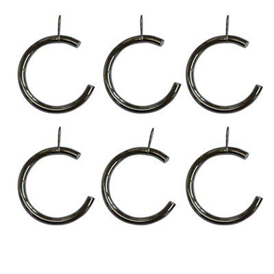 Colours Chrome effect Curtain ring (Dia)28mm, Pack of 6