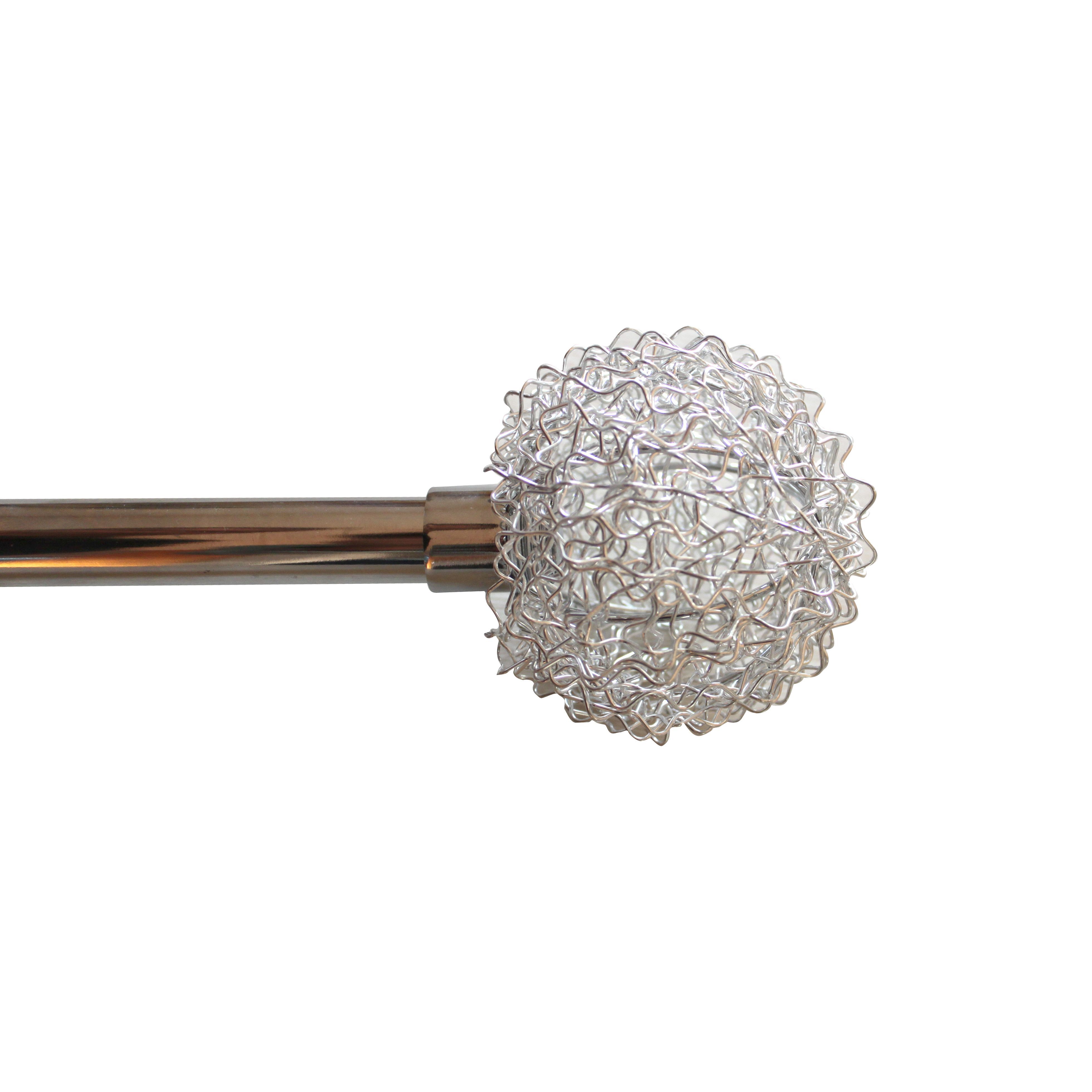 Colours Chrome effect Extendable Curtain pole Set, (L)2000mm-3600mm ...