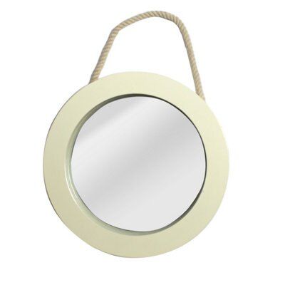 Colours Cream Circular Framed mirror, (H)25cm (W)25cm | DIY at B&Q