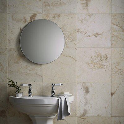 Colours Crema Cream Patterned Marble effect Wall & floor Tile Sample