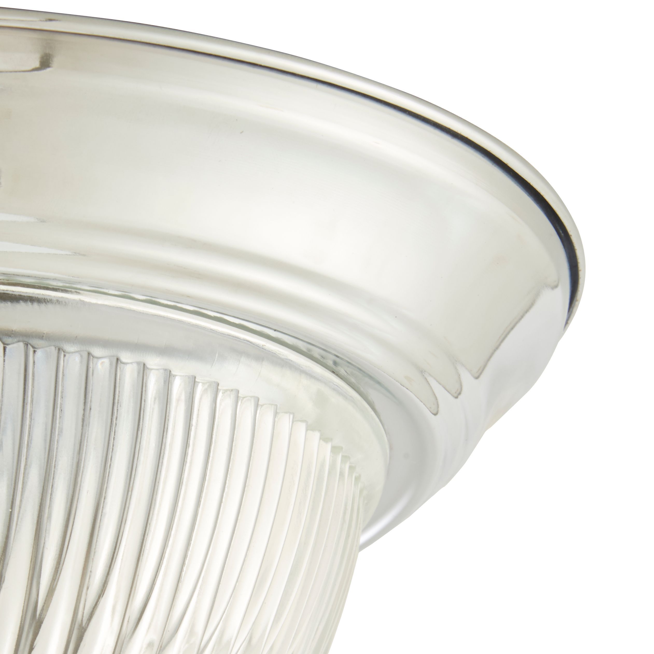 Colours Doma Brushed Glass & metal Chrome effect Ceiling light