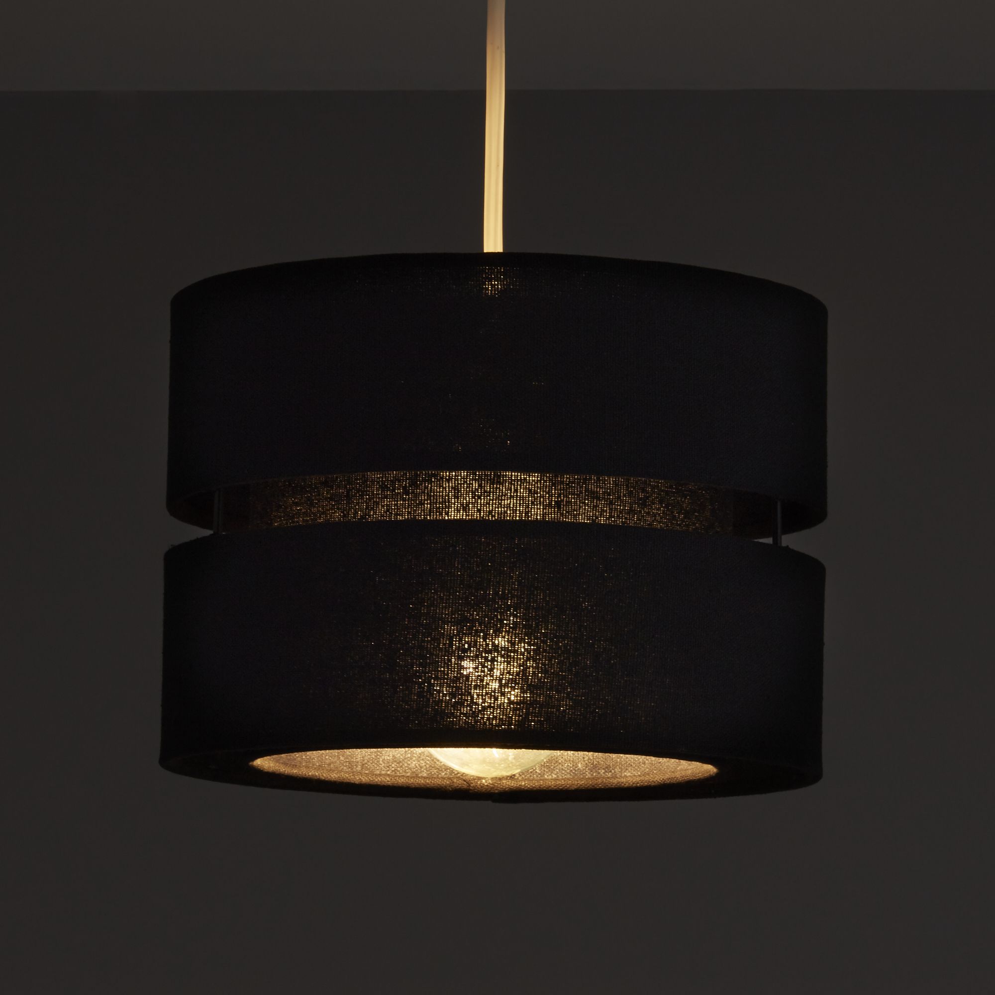 Colours Duo Black 2 tier Light shade (D)220mm | DIY at B&Q