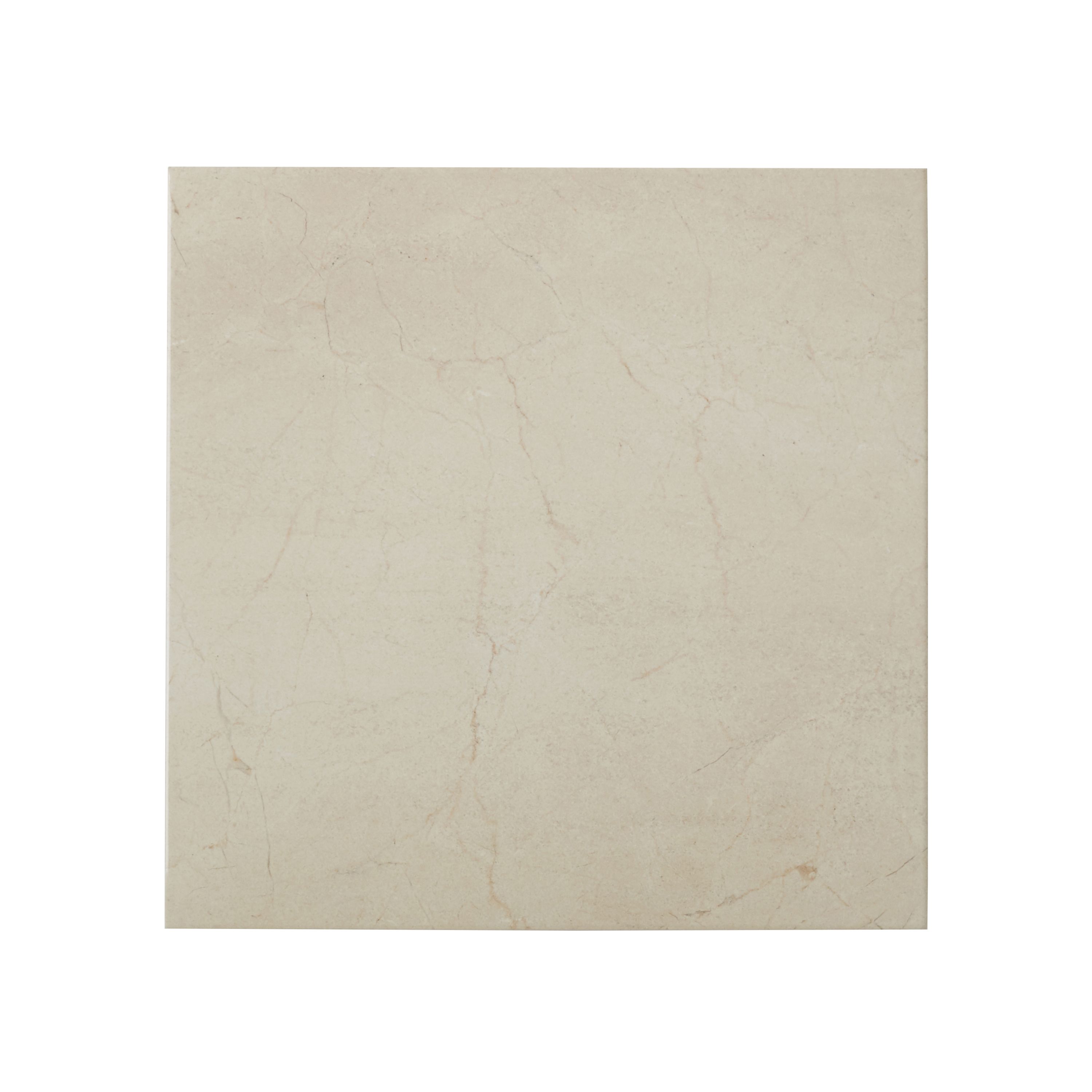 Colours Elegance Beige Gloss Marble Effect Ceramic Floor Tile Sample