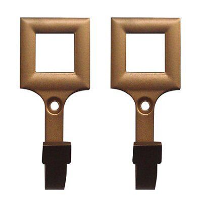 Colours Elvie Burnished Brass effect Tie back hook, Pack of 2