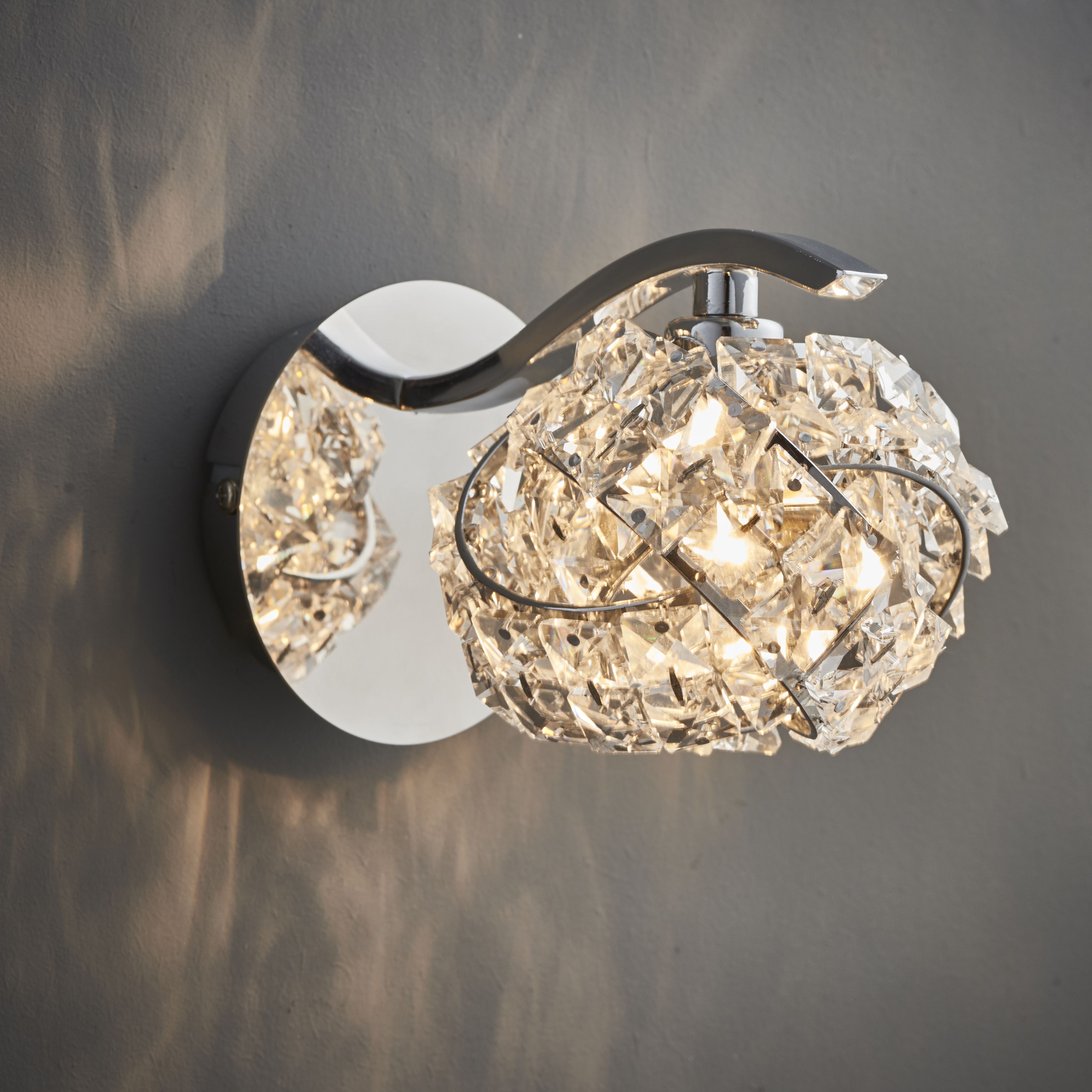 Colours Emelia chrome effect LED Wall light