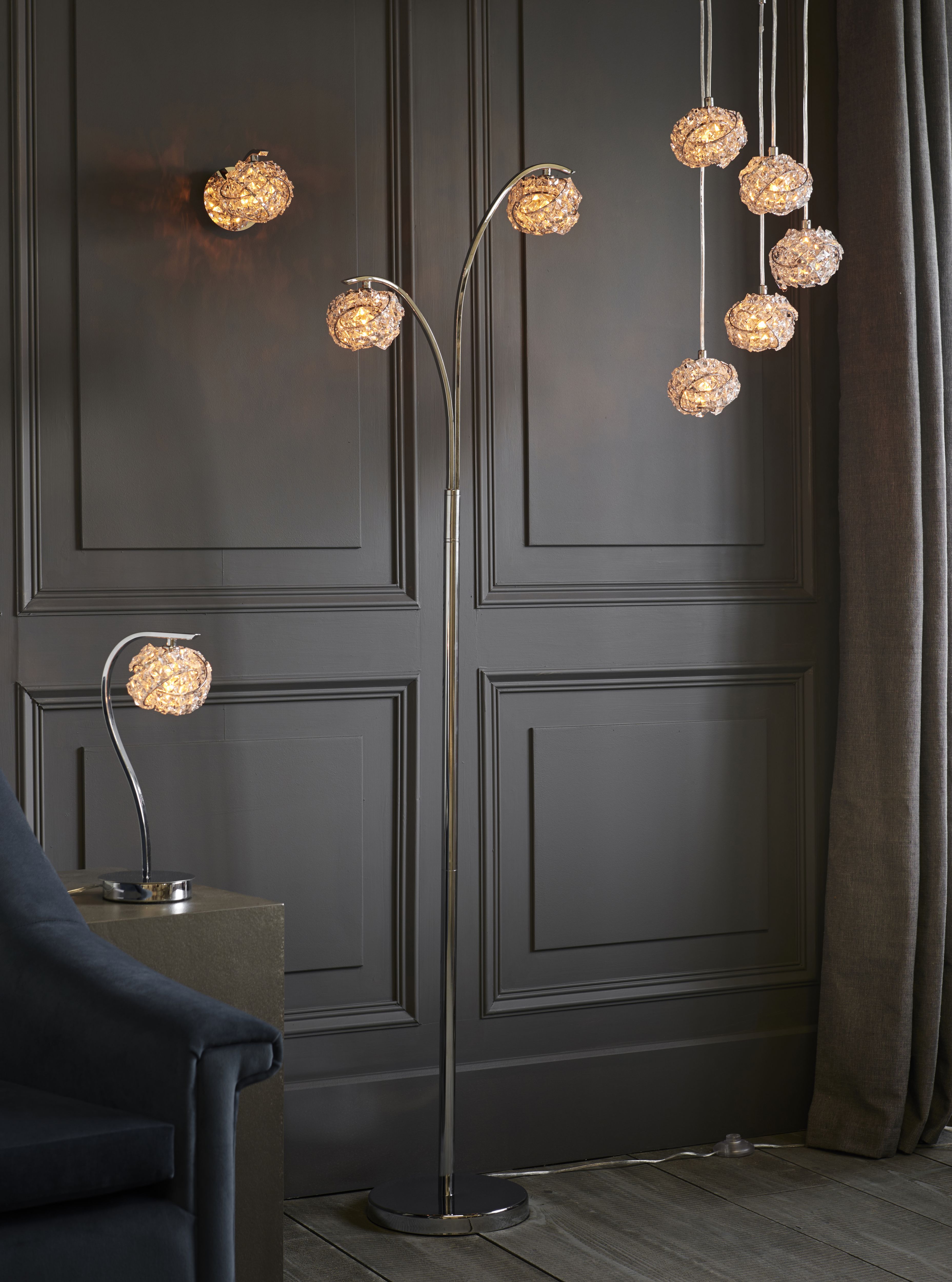 Colours Emelia chrome effect LED Wall light