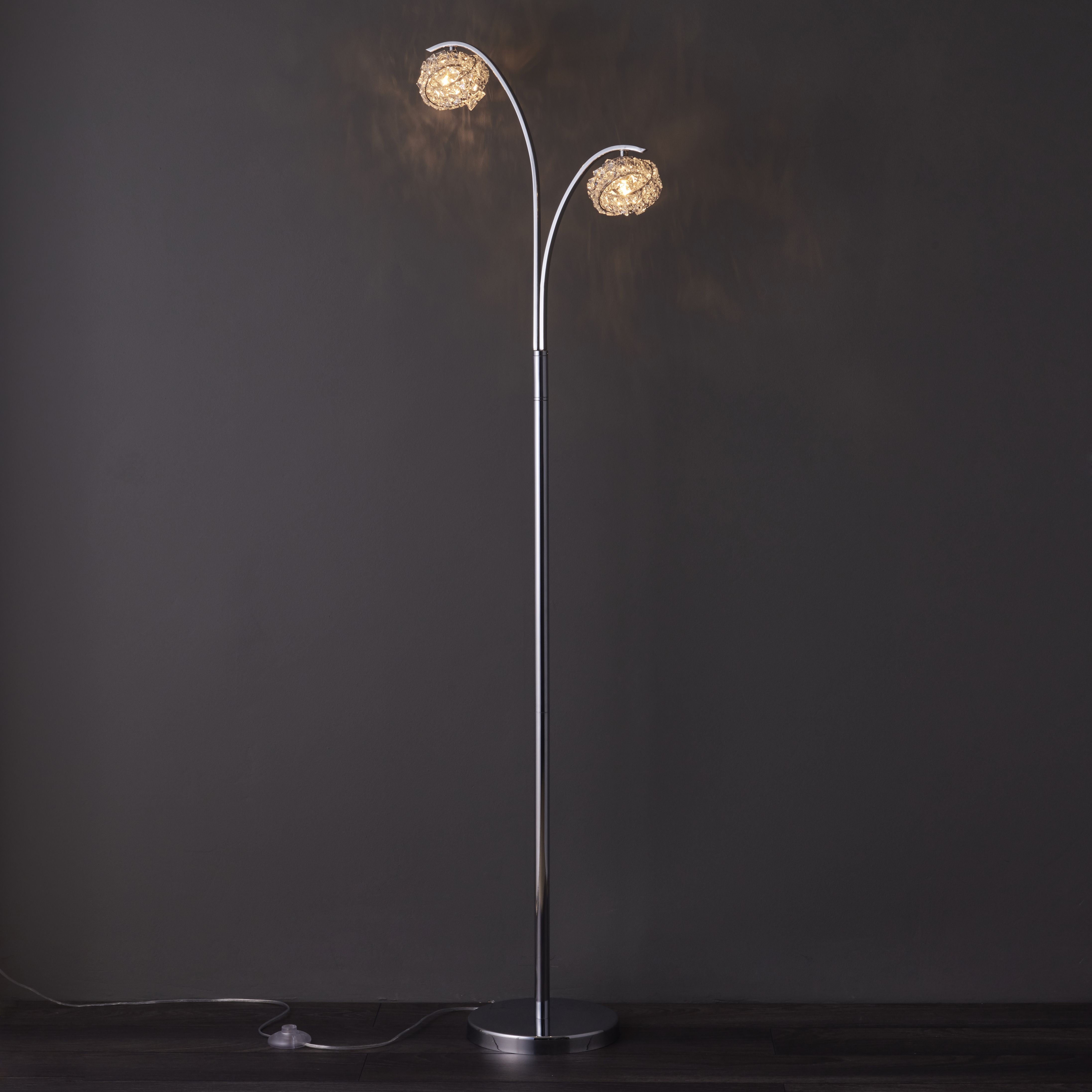 COLOURS EMELIA CONTEMPORARY CHROME EFFECT FLOOR LAMP
