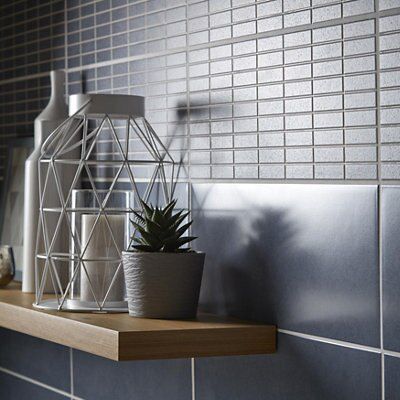 Colours Evona Cement Matt Mosaic Stone effect Ceramic Indoor Wall Tile ...