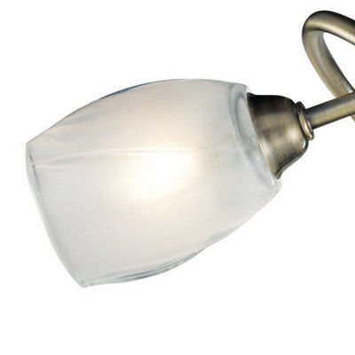 Colours Forbes Brushed Glass & metal Silver effect 3 Lamp Ceiling light