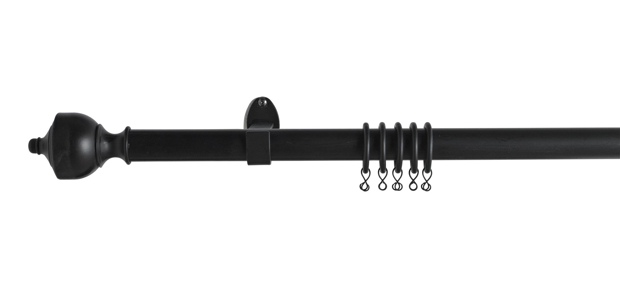 Colours Gael Gloss Black Extendable Curtain pole, (L)2000mm-3600mm ...