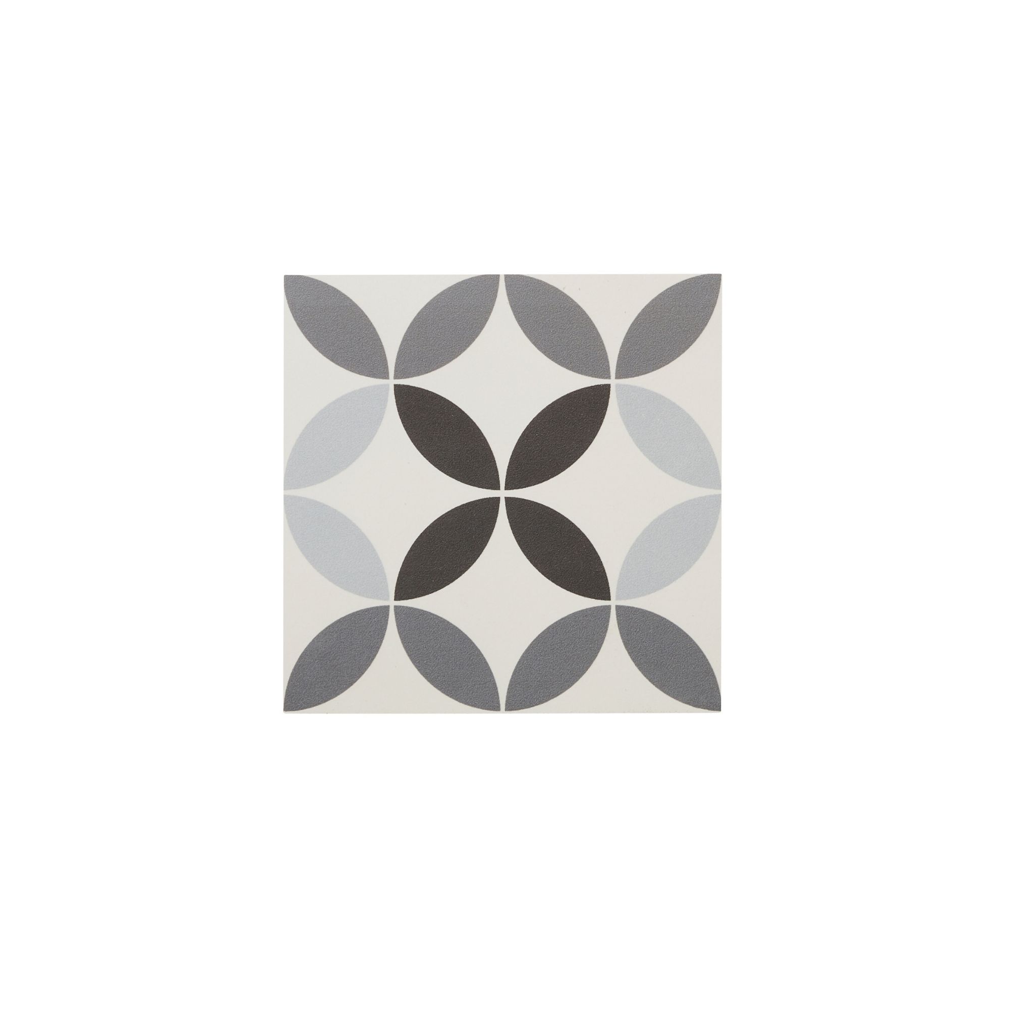 Colours Hydrolic Black & white Matt Circle Cement tile effect Porcelain ...