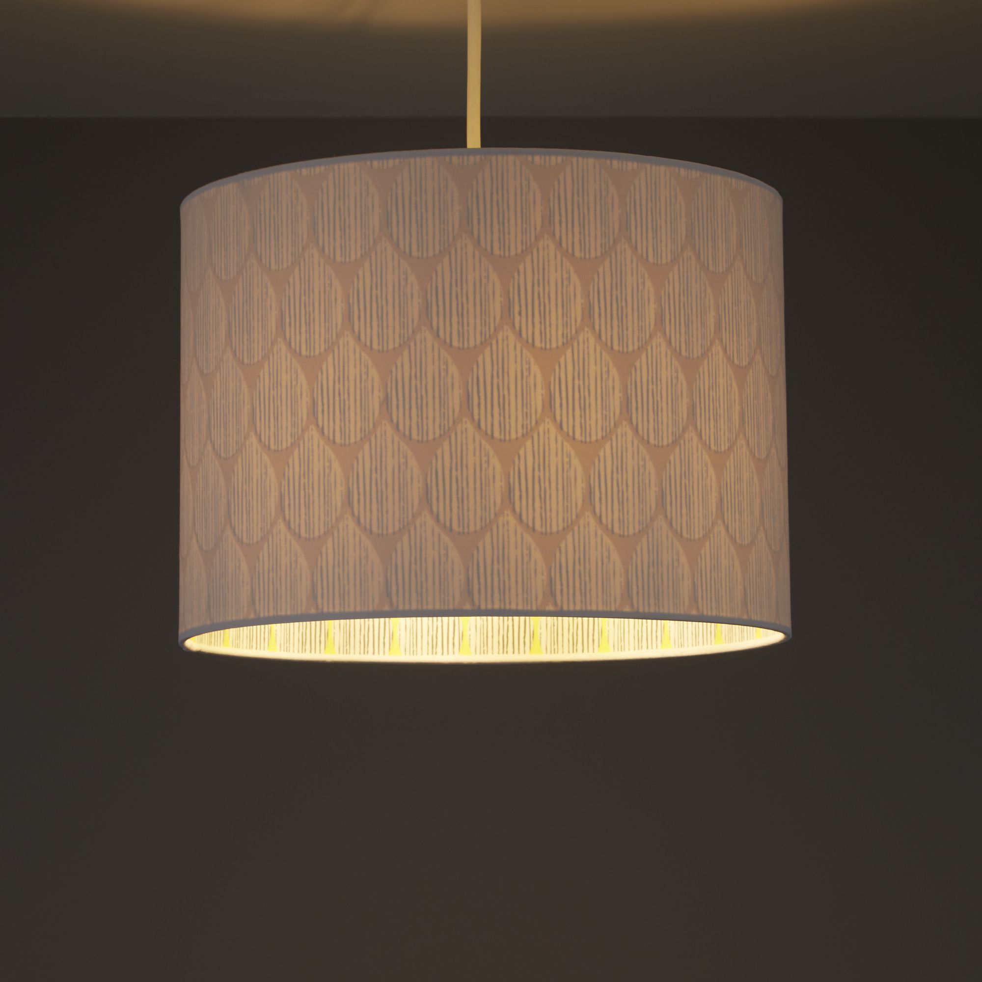 Colours Indio Blue Droplet inner pattern Circular Light shade (D)28cm