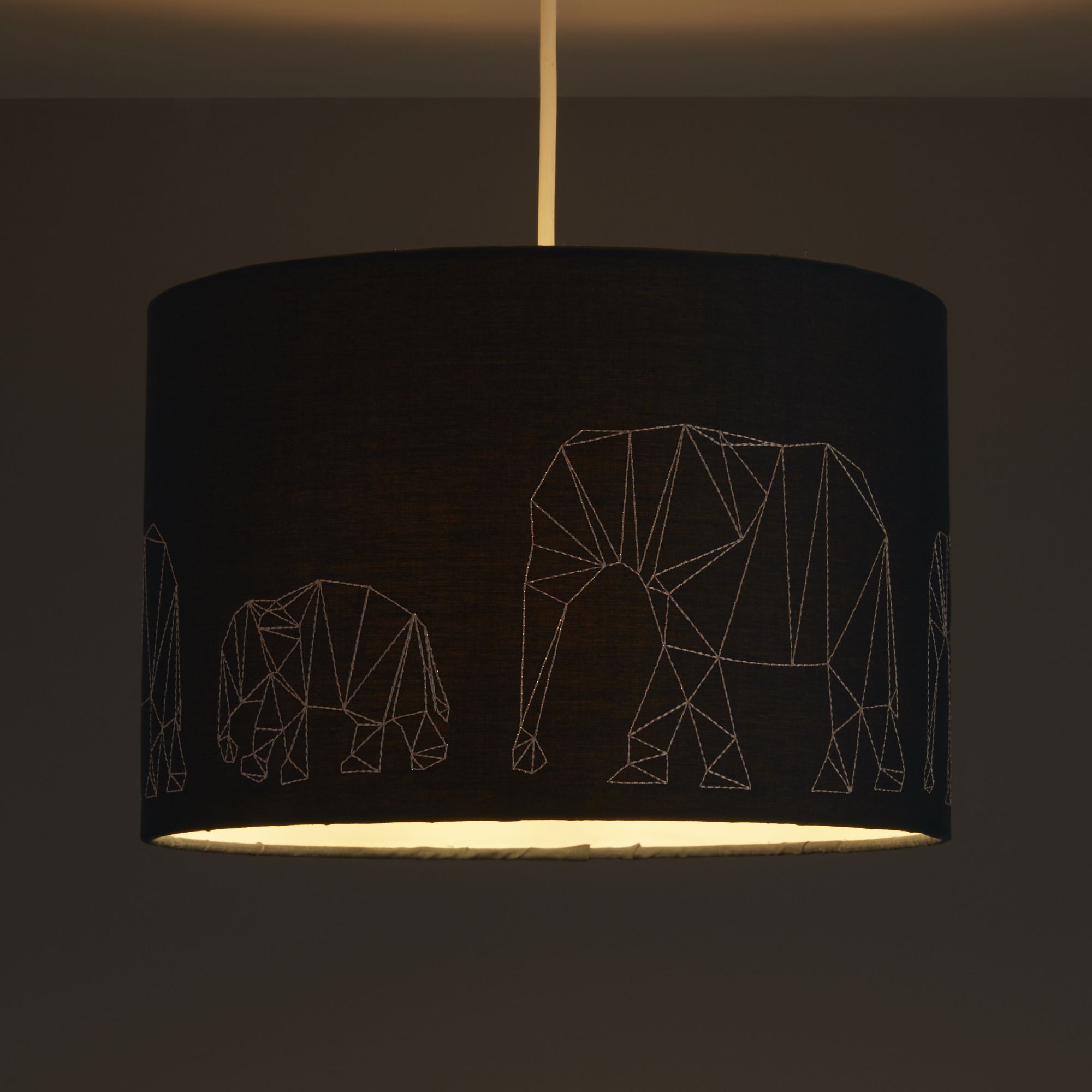 Colours Irwell Denim blue Elephant stitched Light shade (D)300mm | DIY ...