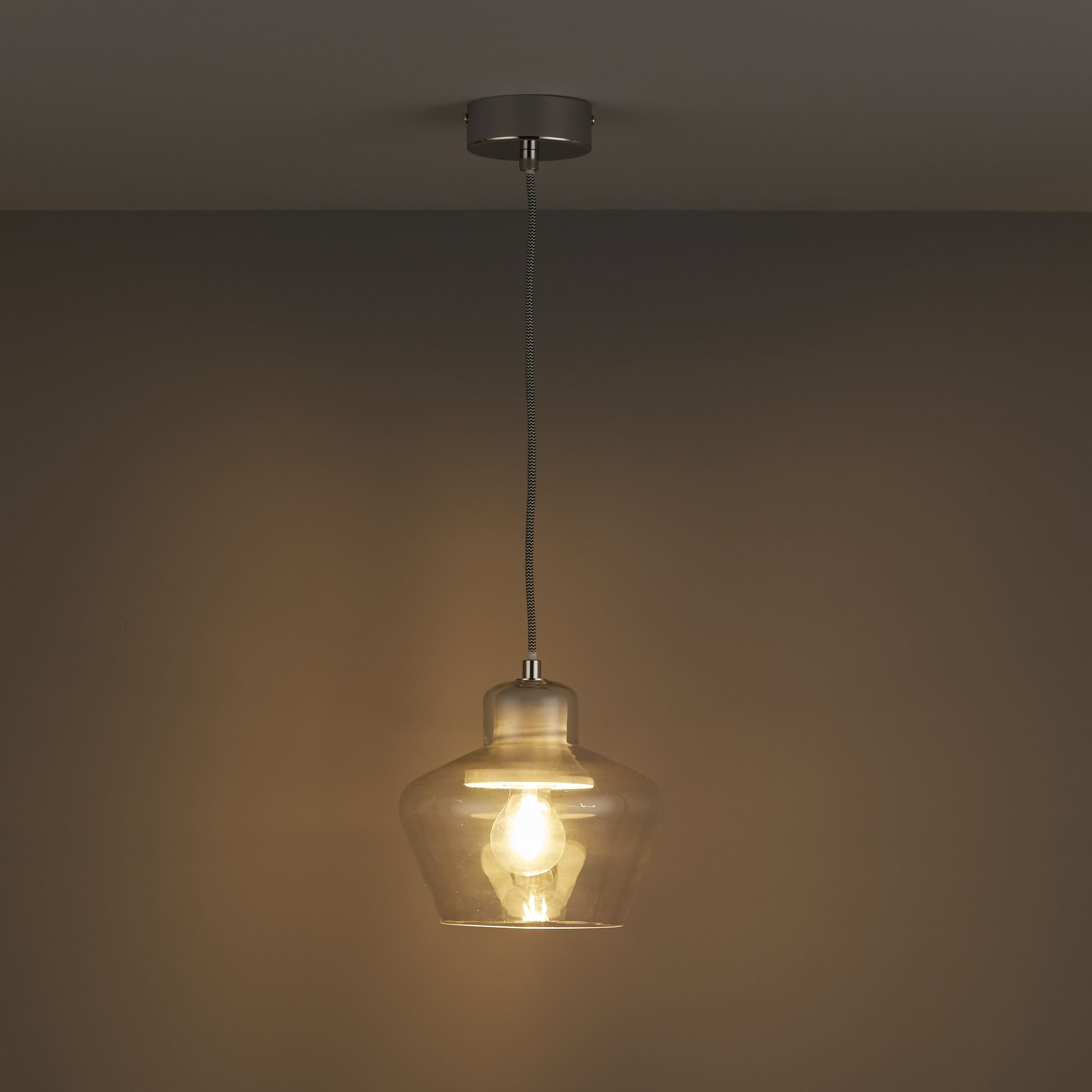Colours Jidda Pendant Silver effect Pendant ceiling light, (Dia)215mm