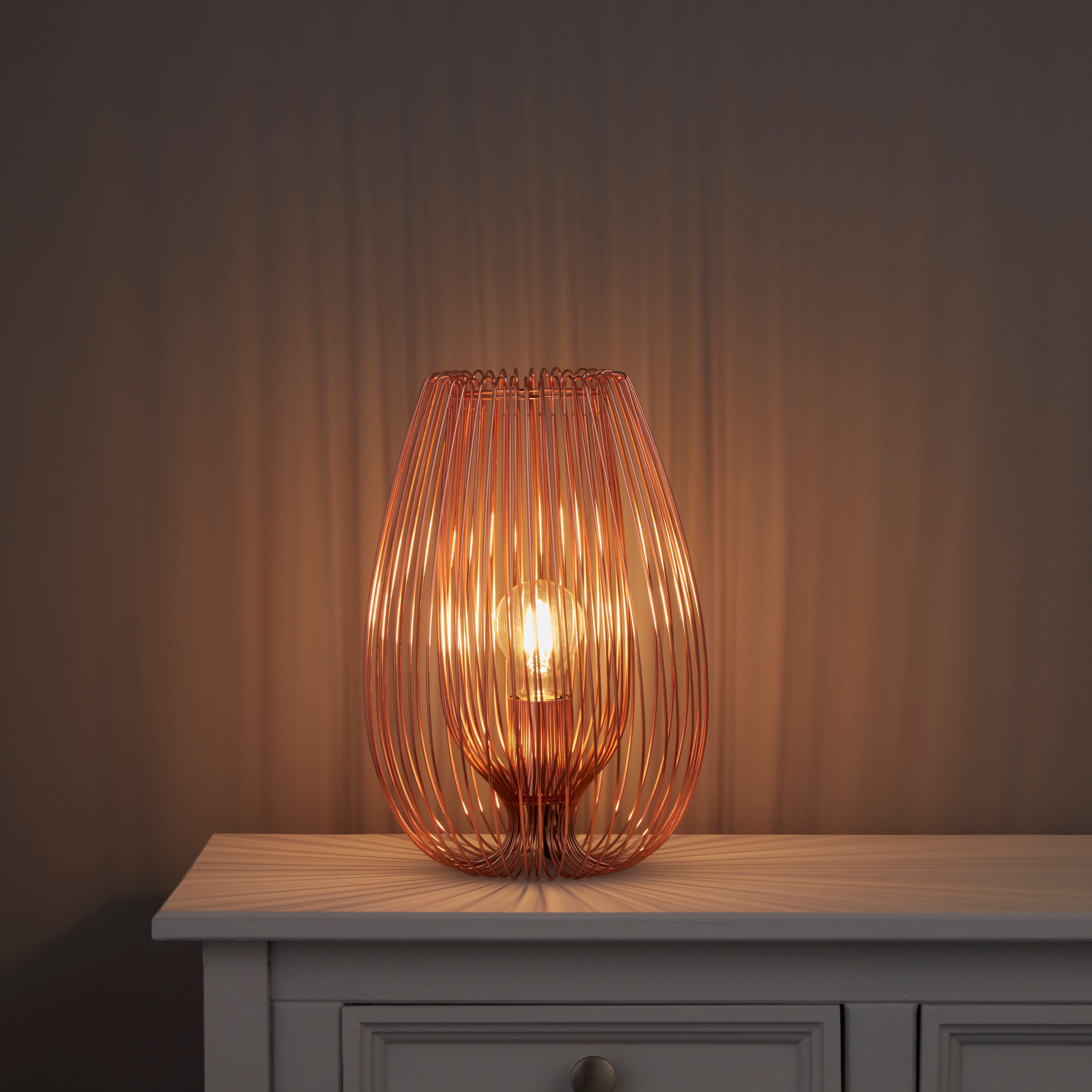 Colours Jonas Copper effect Incandescent Table lamp | DIY at B&Q